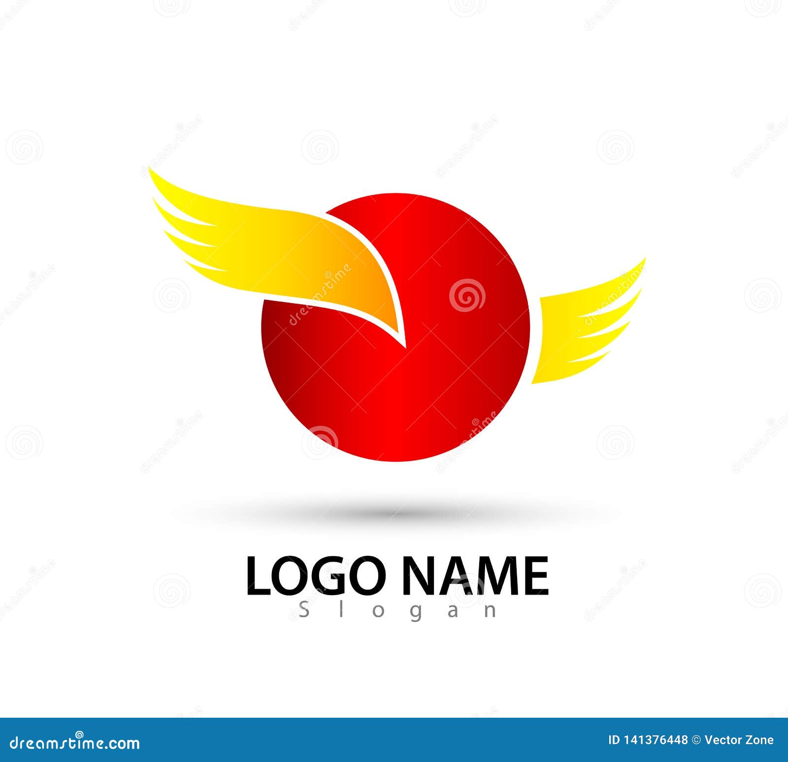 Wing Circle Shaped Logo Template. Identity, Vector, Illustration Stock ...