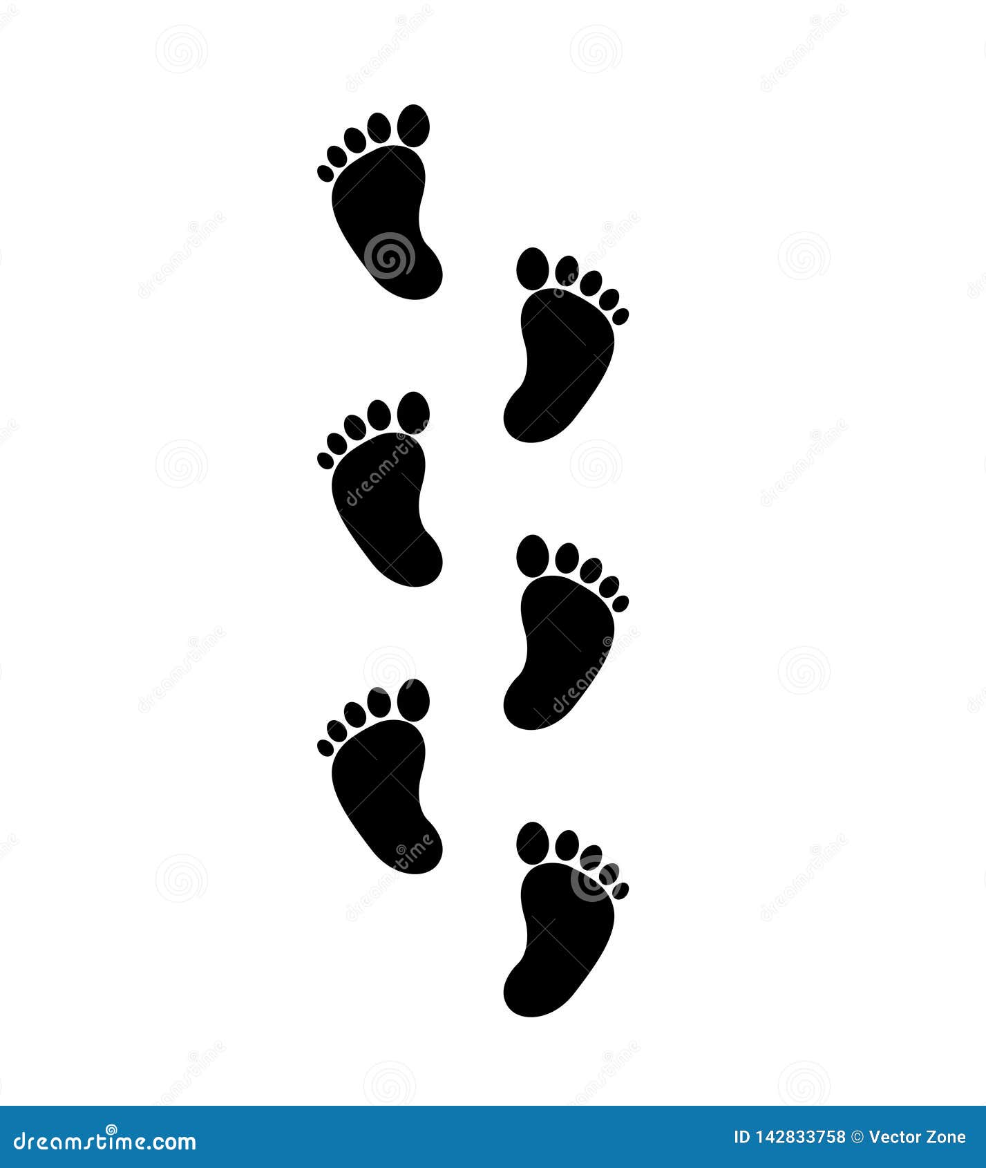 Foot Print Vector Icon, Feet Tacks on White. Stock Vector Illustration ...