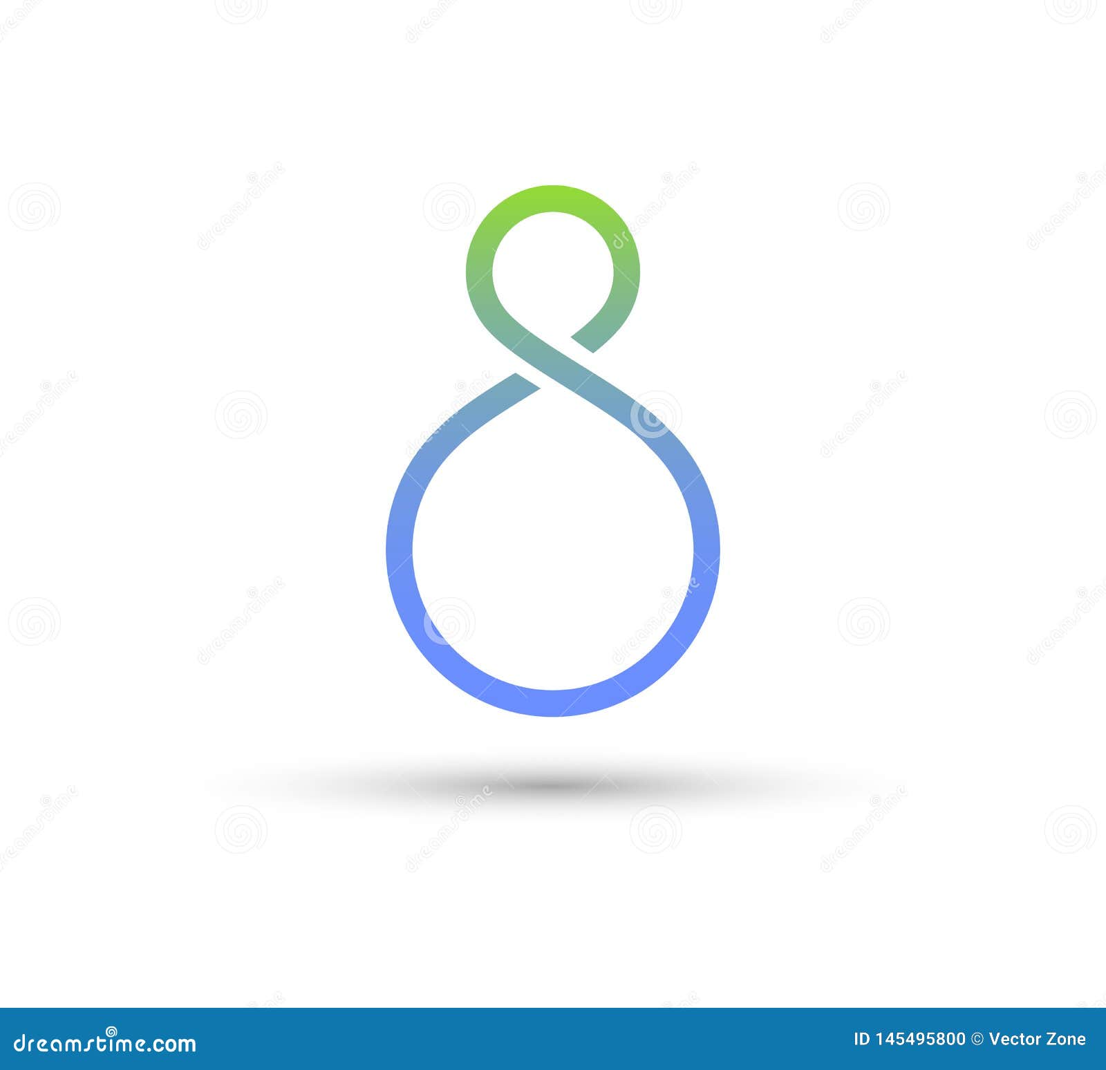 Number 8, Infinity Flipped Logo Vector. Loop, Modern. Stock Vector ...