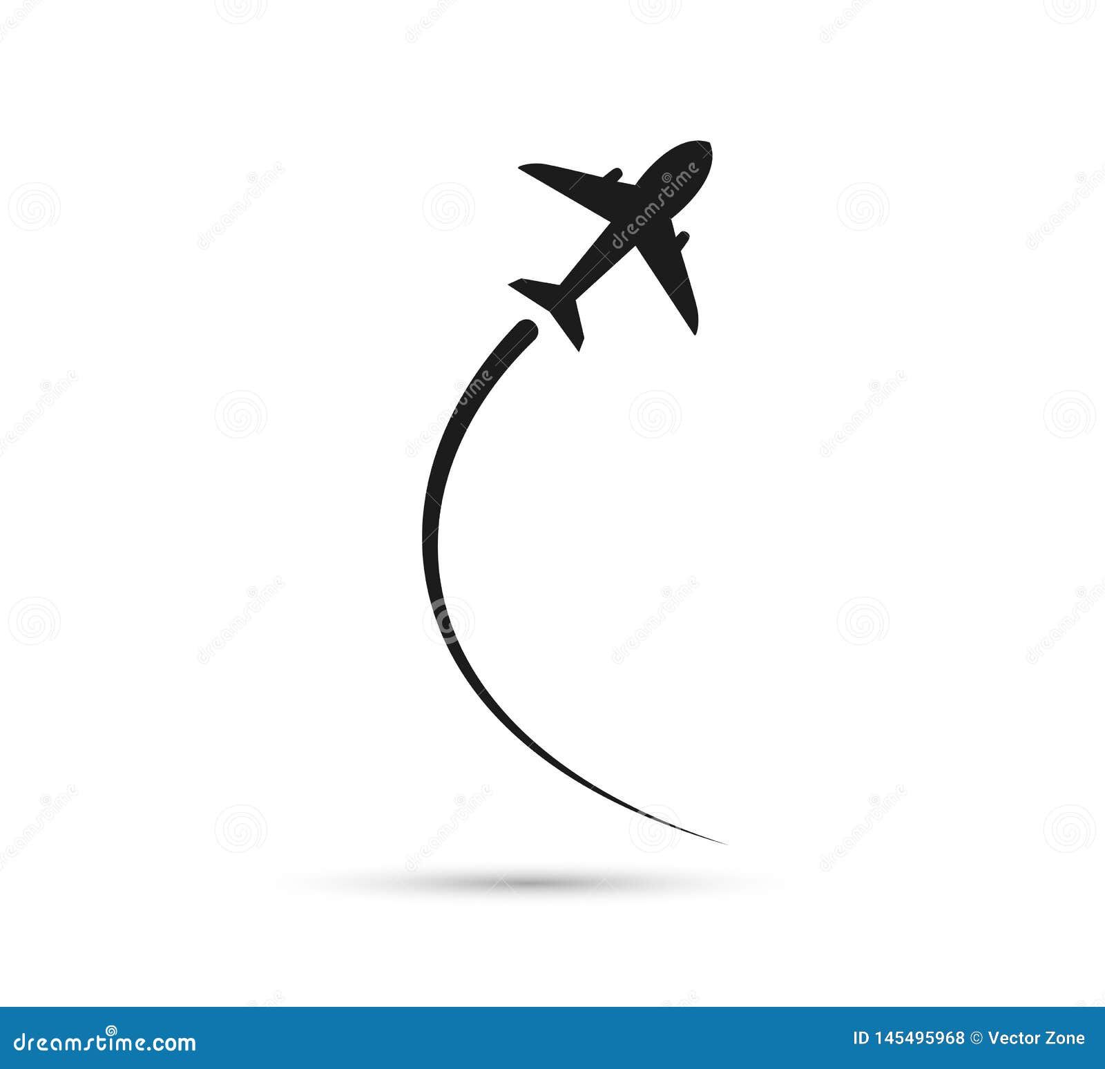 Airline Plane Flight Path Icon. Stock Vector - Illustration of location ...