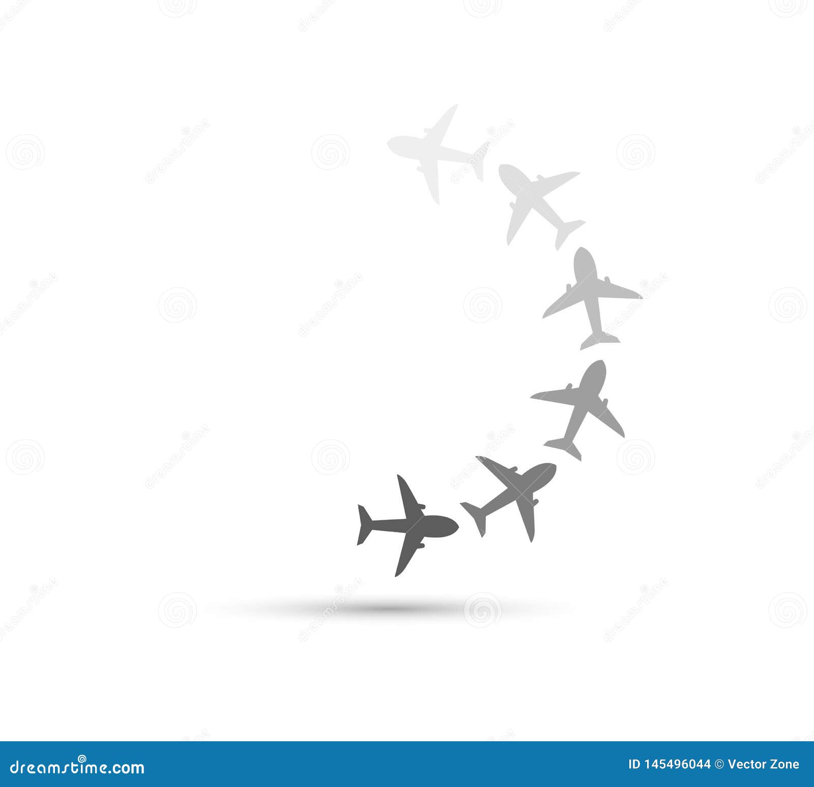 Airline Plane Flight Path Icon. Cartoon Vector | CartoonDealer.com ...