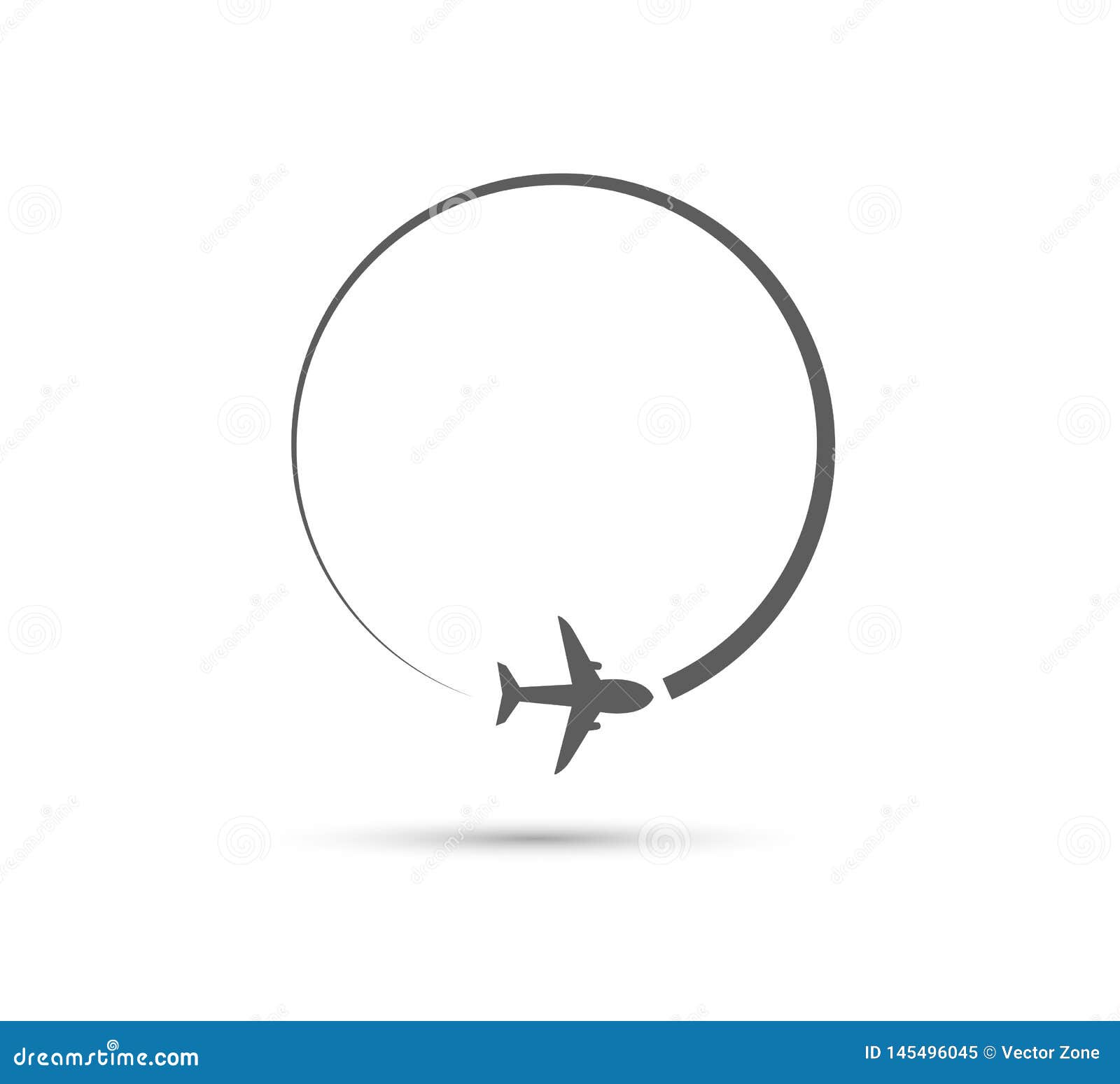 Airline Plane Flight Path Icon. Stock Vector - Illustration of icon ...