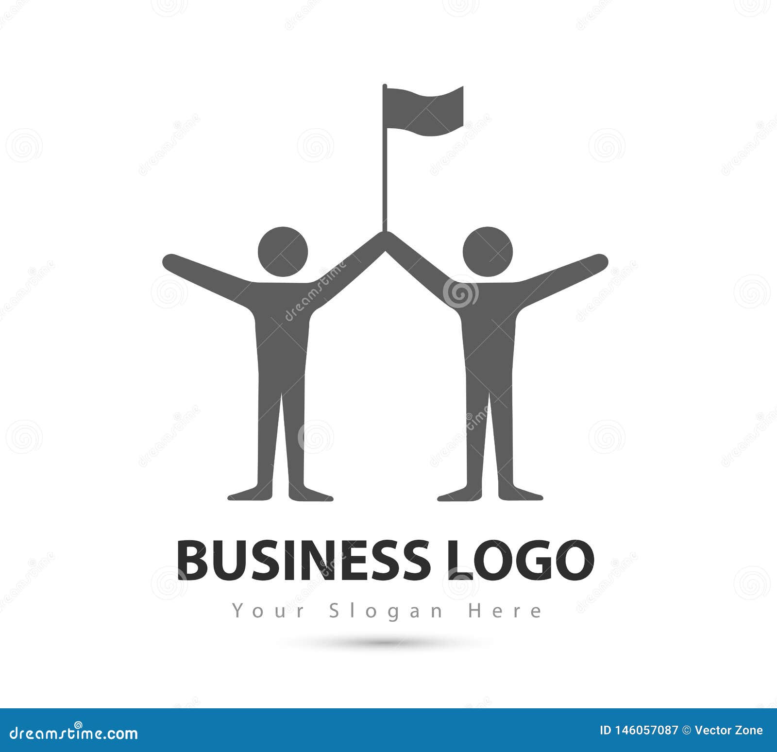 People Corporate Tree Win Flag Team. Together New Concept Illustartion ...