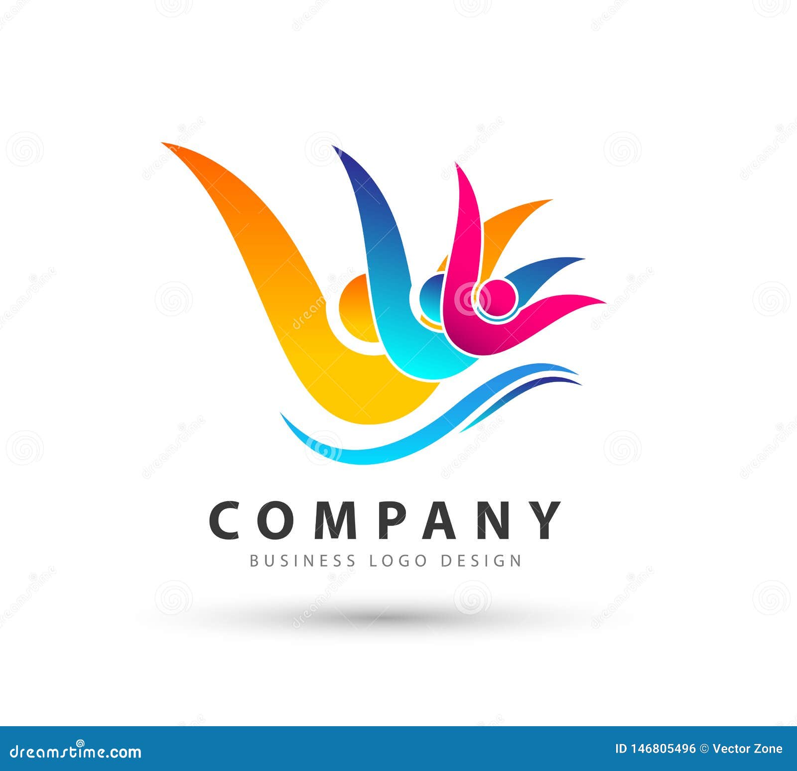 Three People Group Team New Trendy Icon, Logo. Stock Vector ...