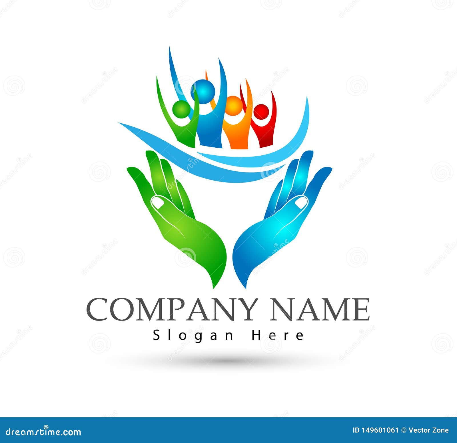 Family Holding Hands Icon Family Union, Water Wave, Love Care in Hands ...