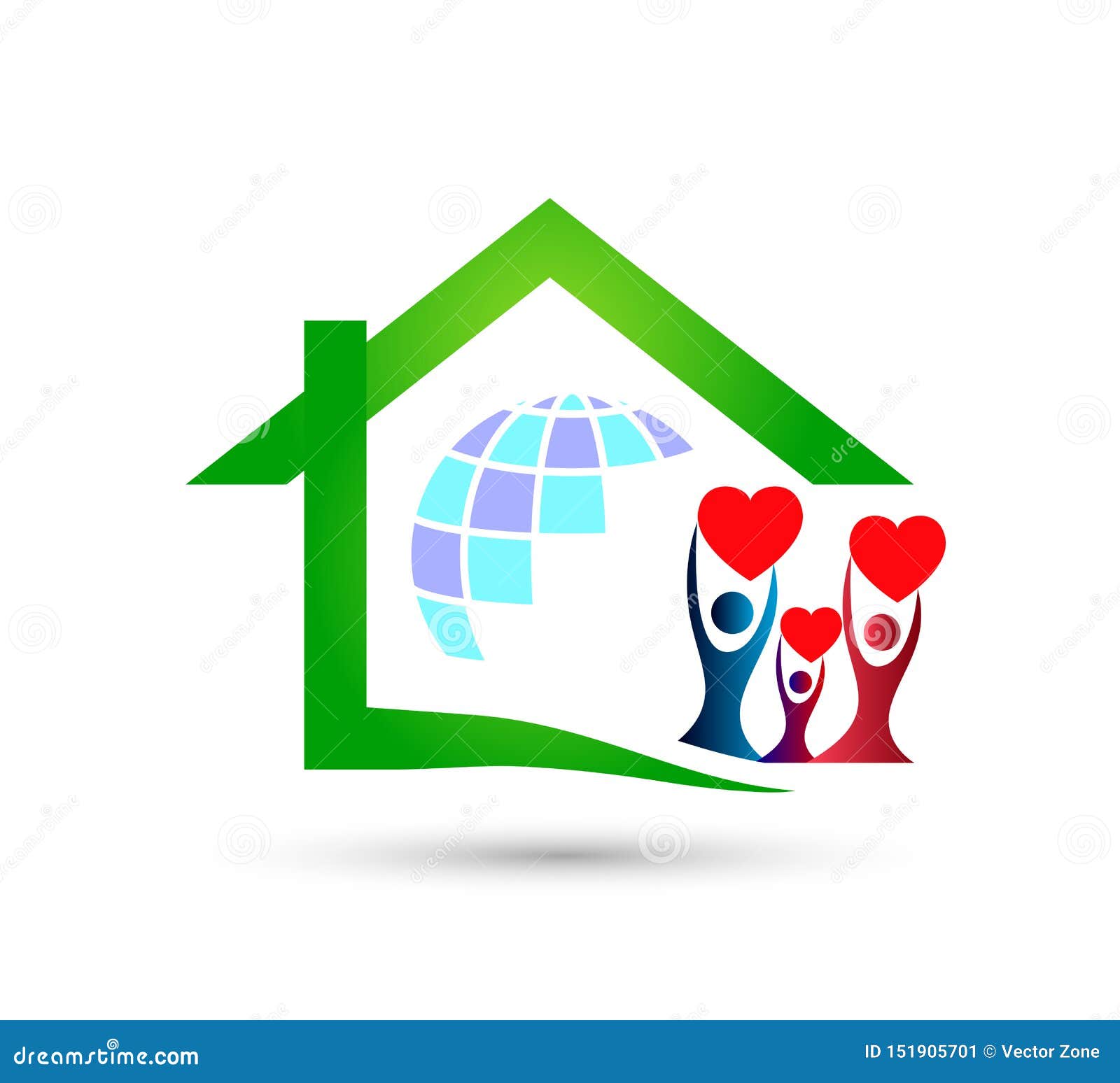 Green House Community Model Abstract, Family Real Estate Logo Vector ...