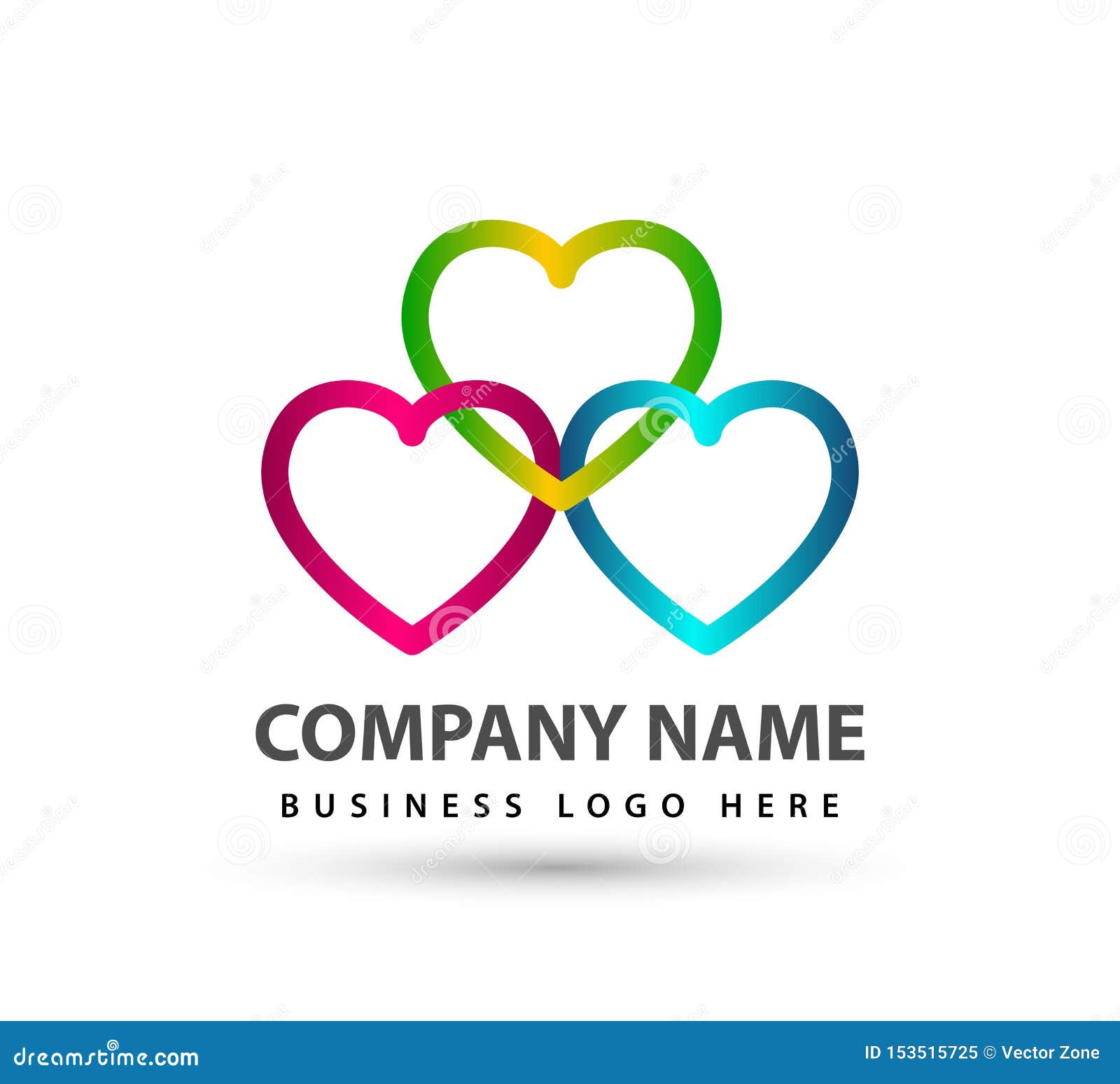 Heart Shape Together Colorful New Ring Vector Stock Vector ...