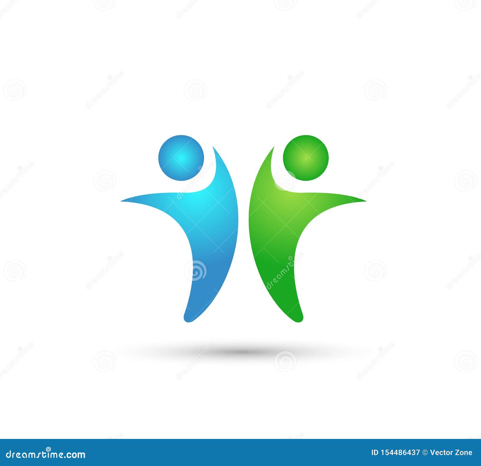 Two People, Abstract, Partner and Couple Logo. Stock Vector ...