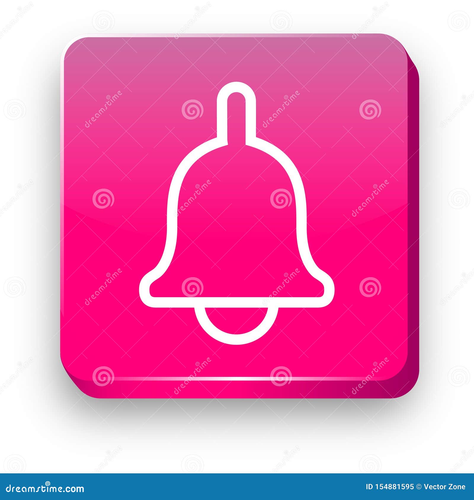 Notification Message Pink Bell Icon Social Media On Pastel Blue ...