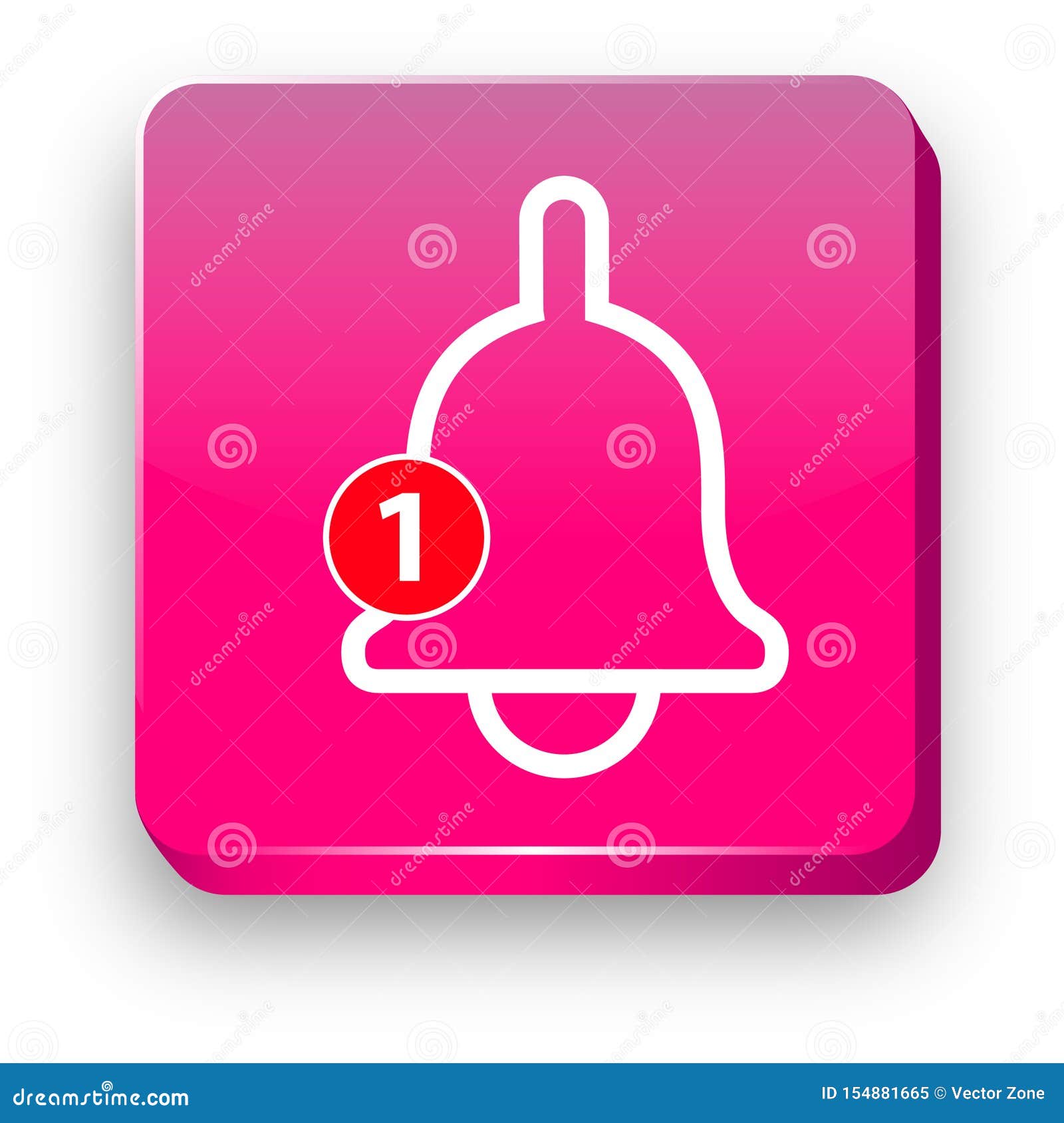 Notification Message Pink Bell Icon Social Media On Pastel Blue ...