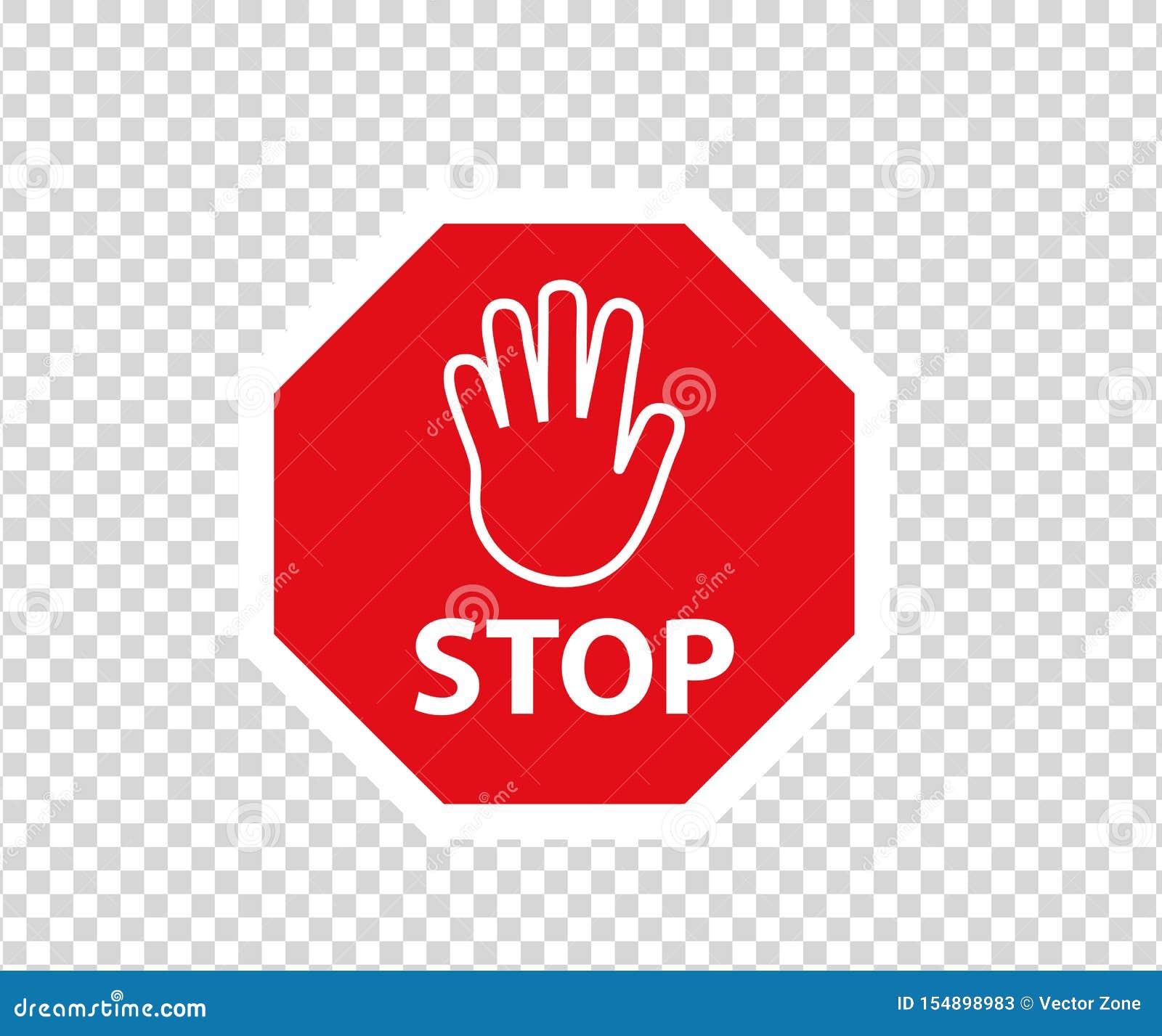 Stop Road Sign with Hand Gesture. New Red Do Not Enter Traffic Sign ...