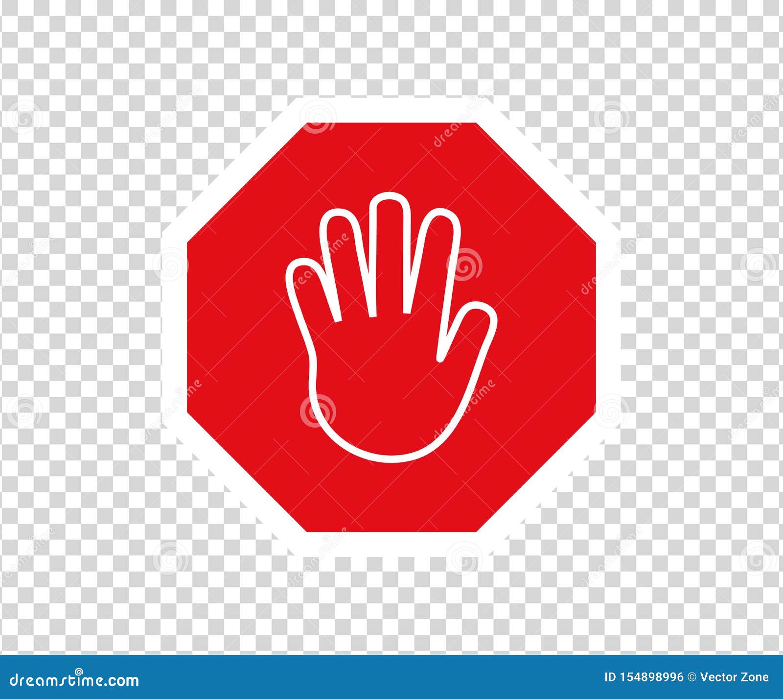 Stop Road Sign with Hand Gesture. New Red Do Not Enter Traffic Sign ...
