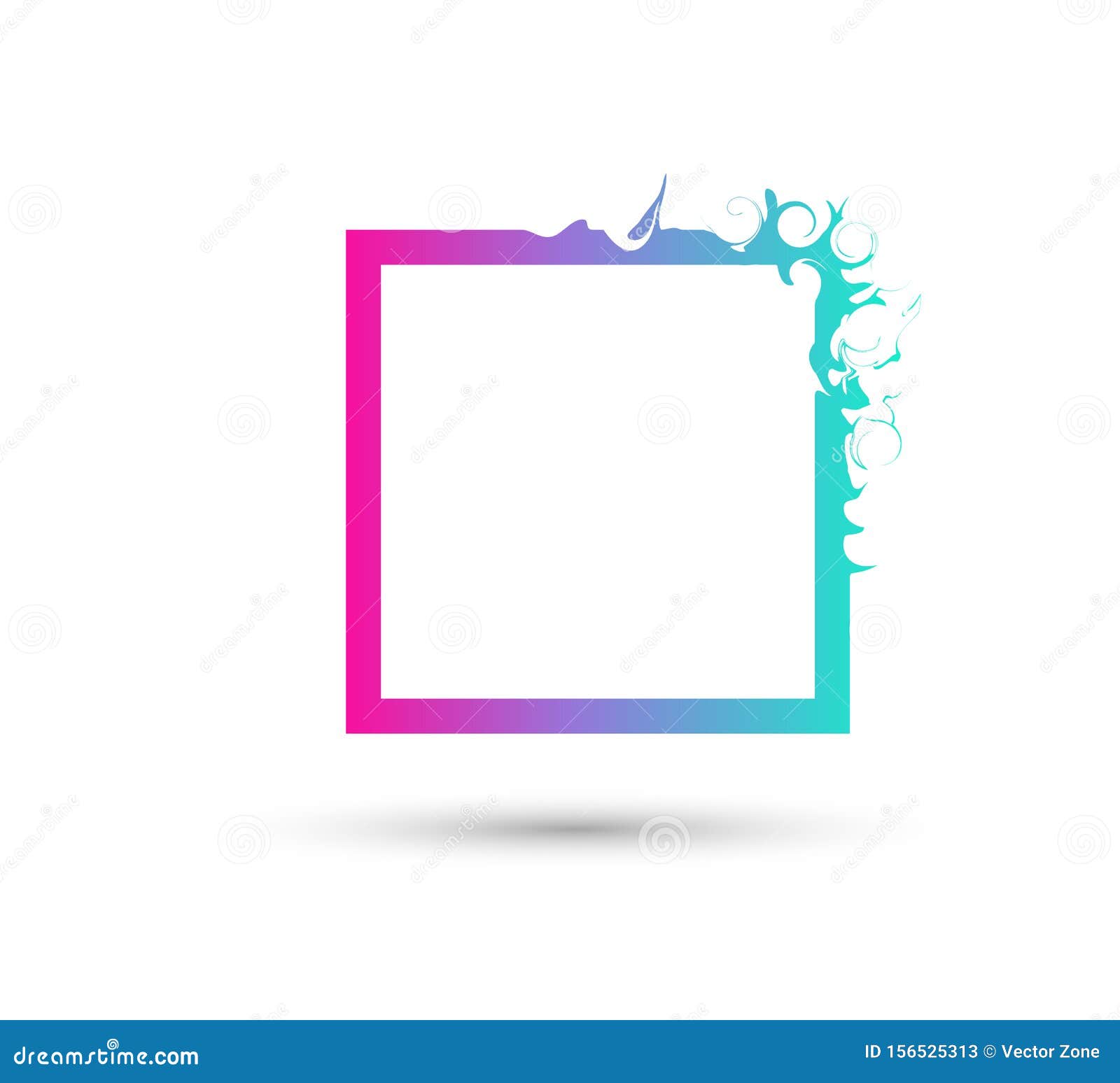 Liquid Colorful Square Logo. Abstract Gradient Rectangle Shape With ...