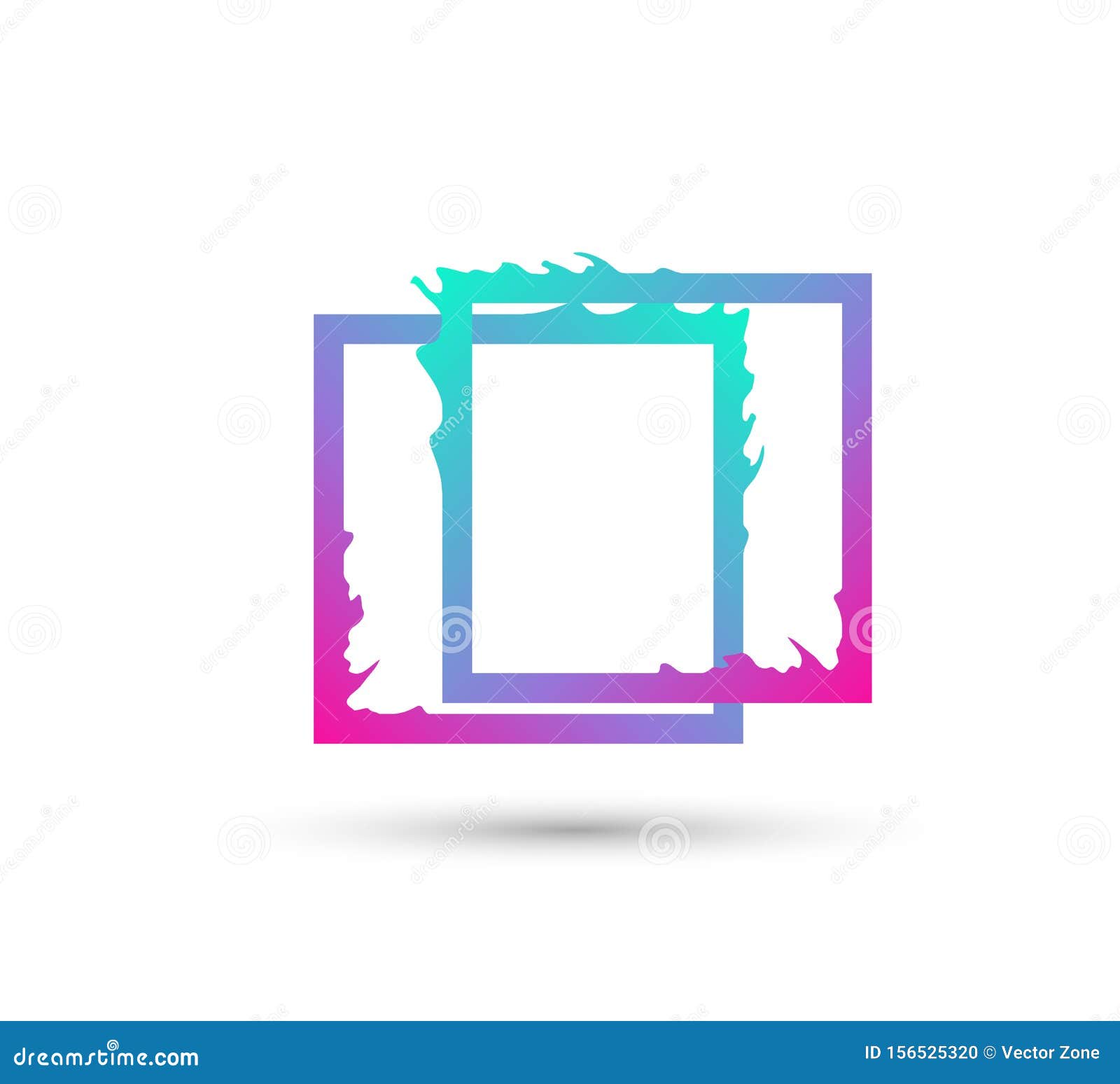 Liquid Colorful Square Logo. Abstract Gradient Rectangle Shape with ...
