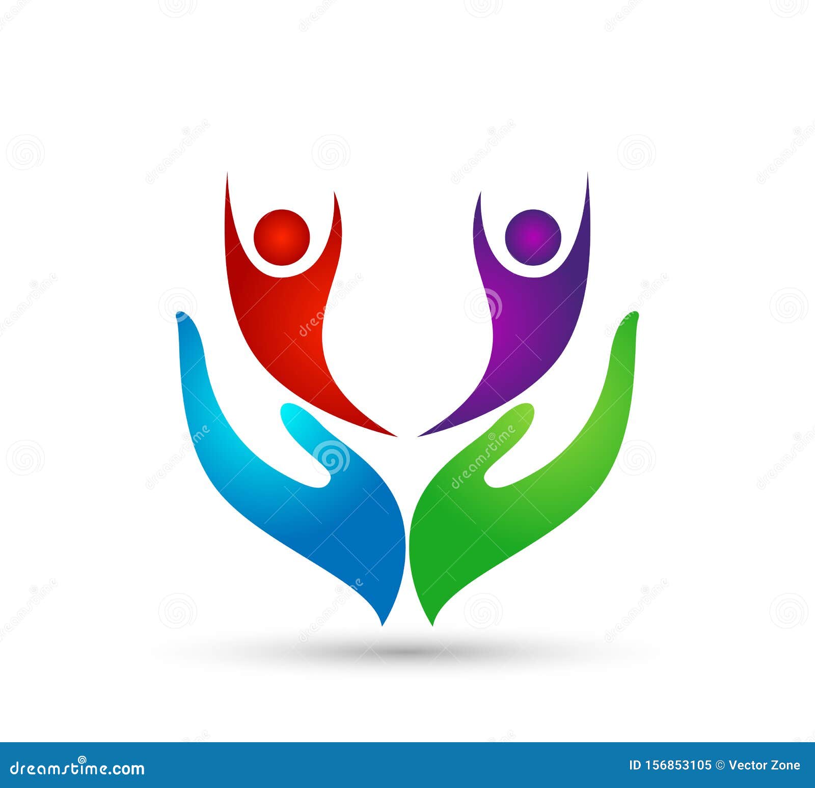 Family in Happy Union Logo, Family, Parent, Kids, Red Heart Shaped Love ...