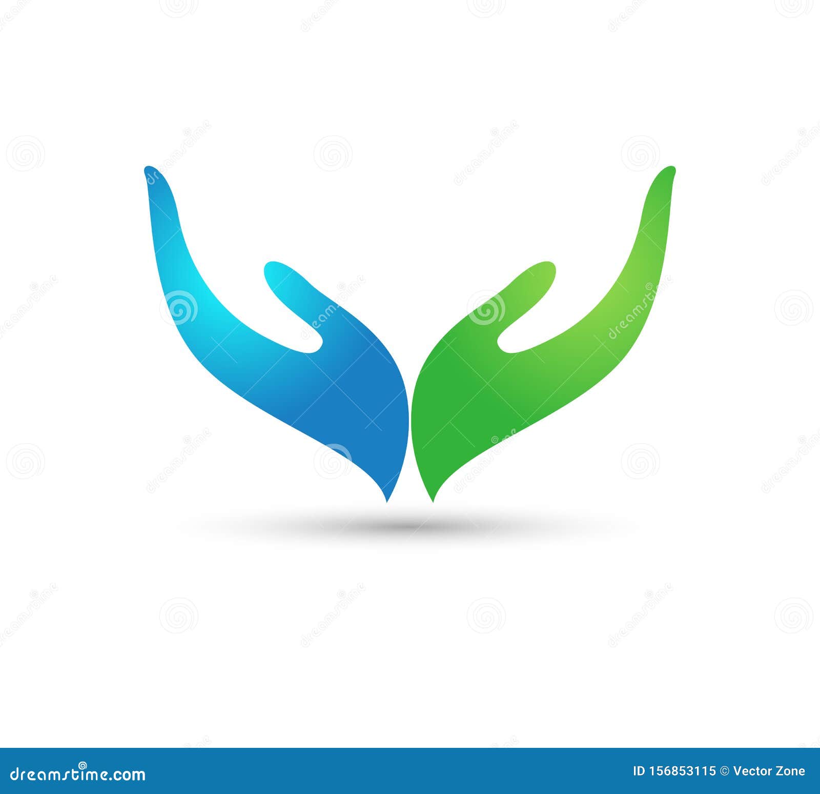 Hand logo stock vector. Illustration of background, abstract - 156853115
