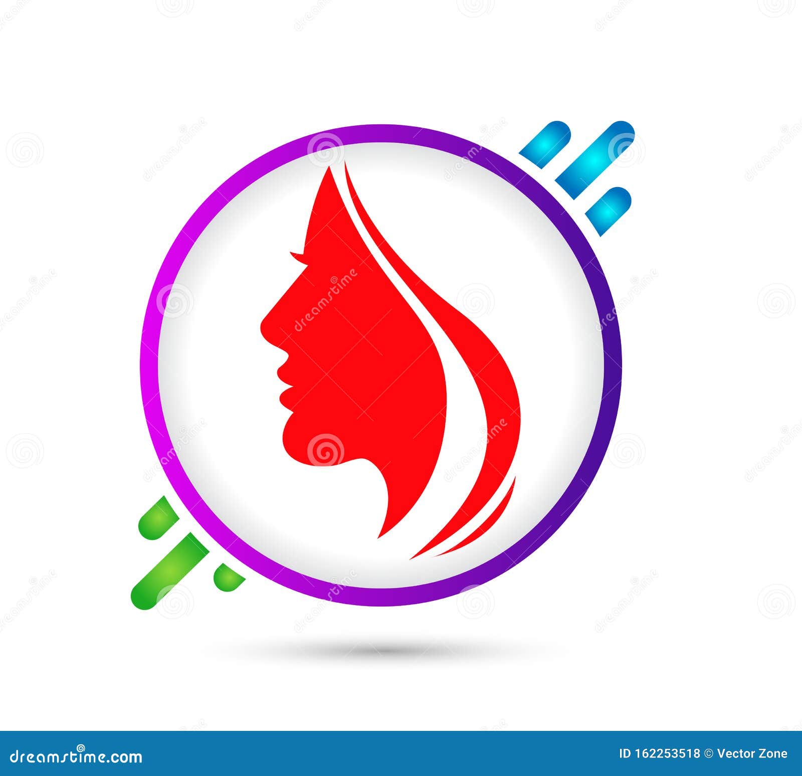 Human Head Face Logo in Circle, Badge, Creative Brain Man. Digital ...