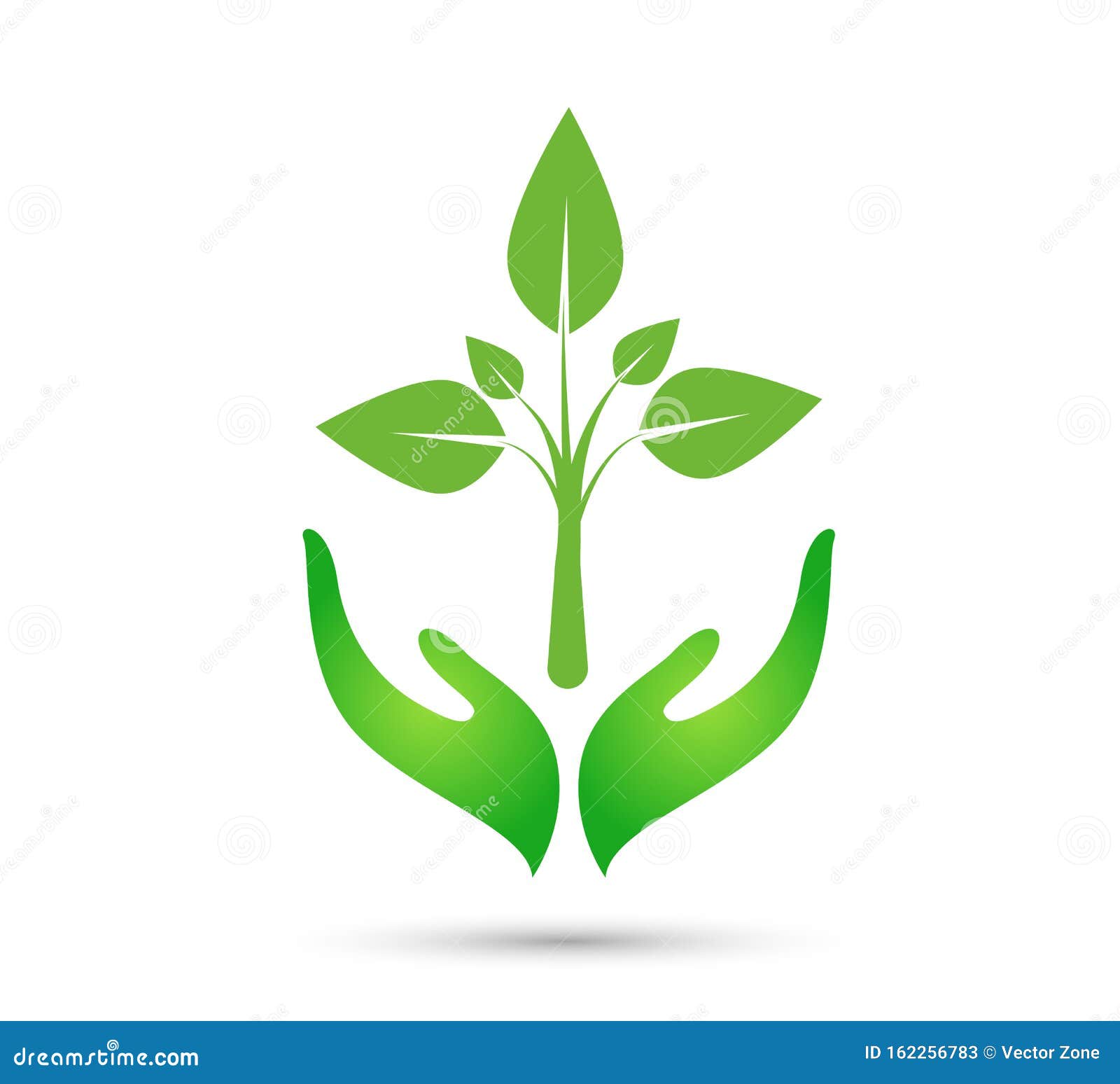 Green Environment People Hand Green Tree Logo. Stock Vector ...