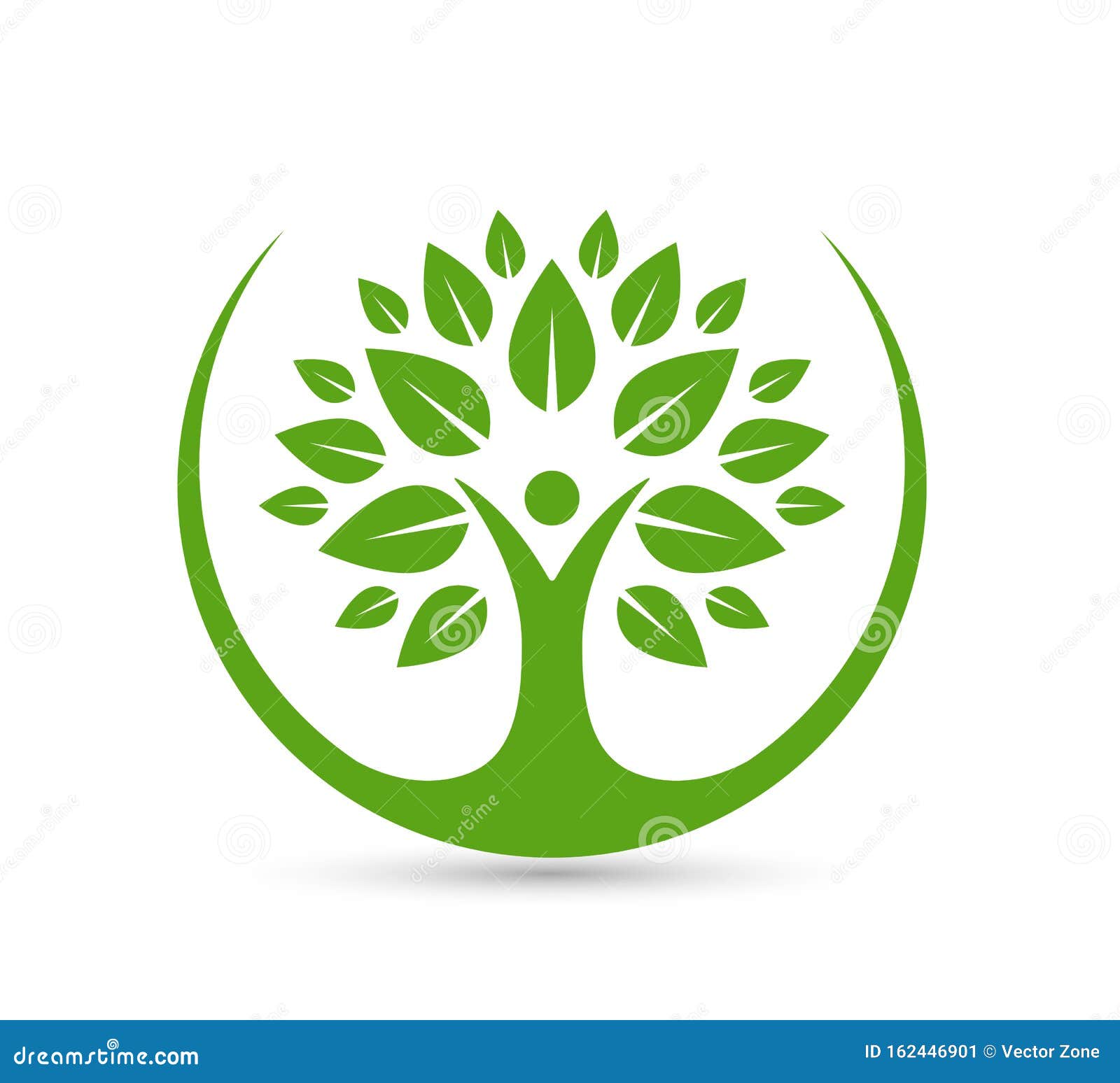Green Tree Logo. Tree Care Logo Green Spirit Man Body Symbol Design ...