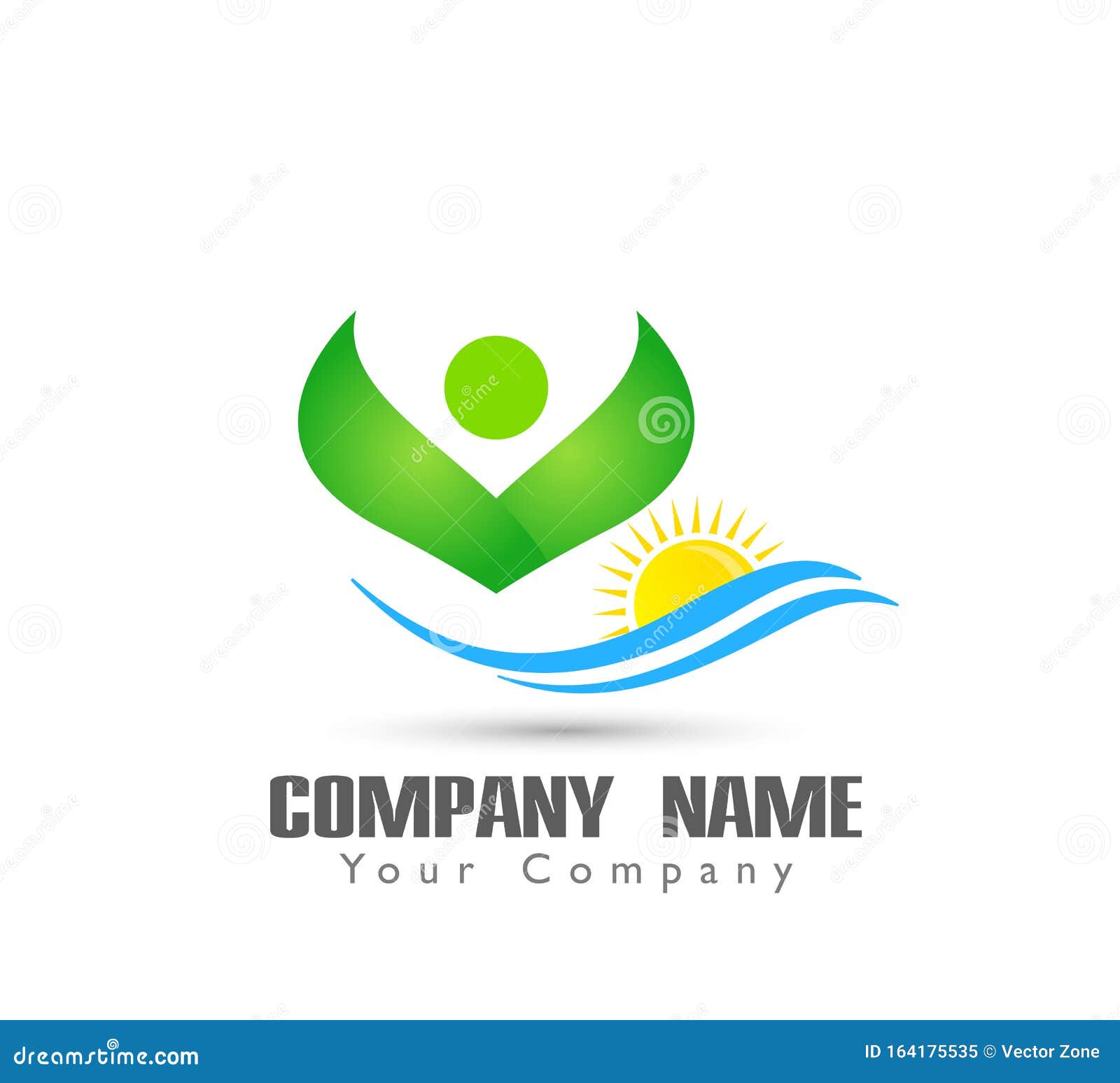People Care Green Leaf Logo Icon Winning Happiness Health Together Team ...