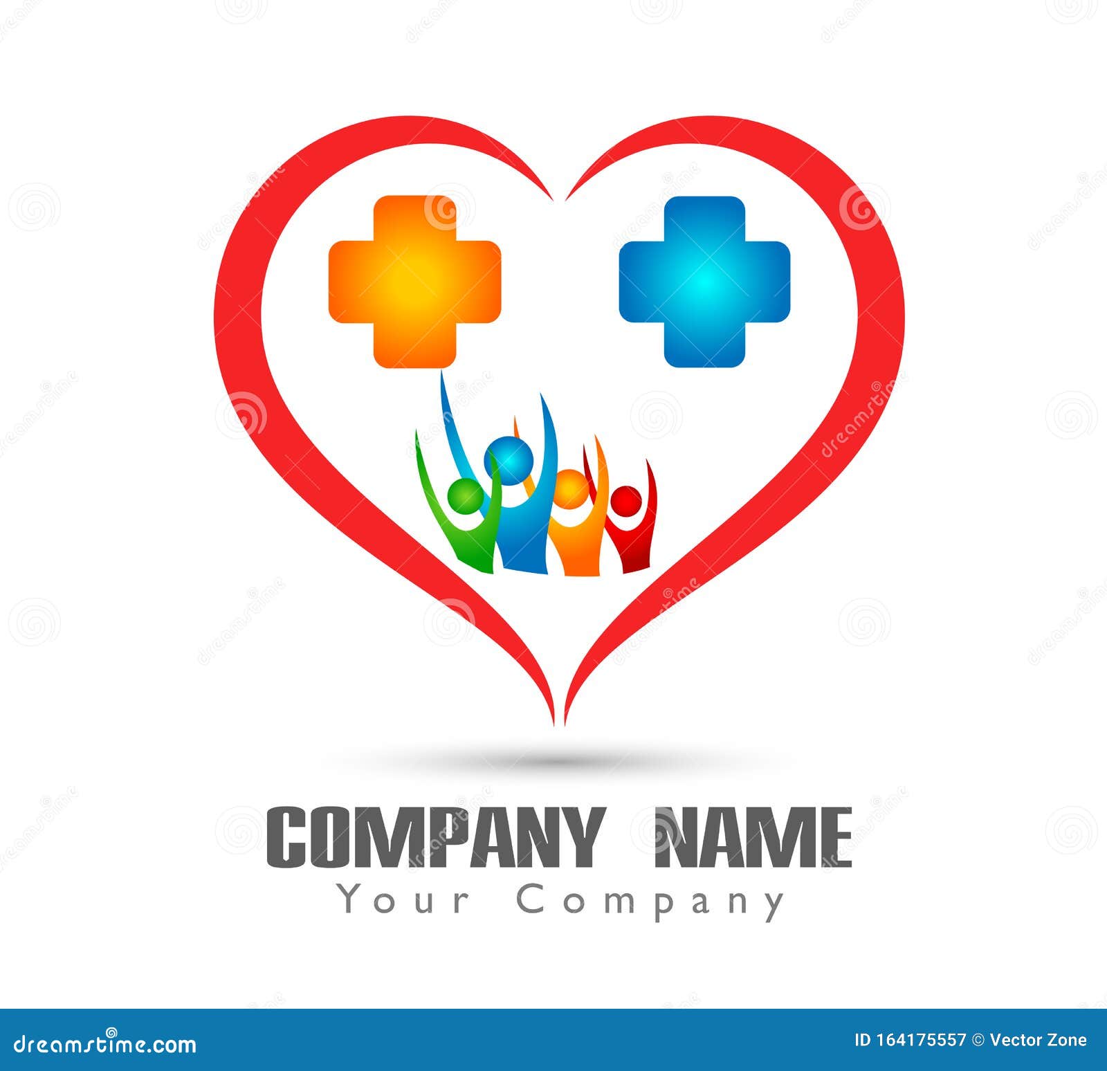Happy Family Together Logo People Heart Love Family Logo Stock Vector ...