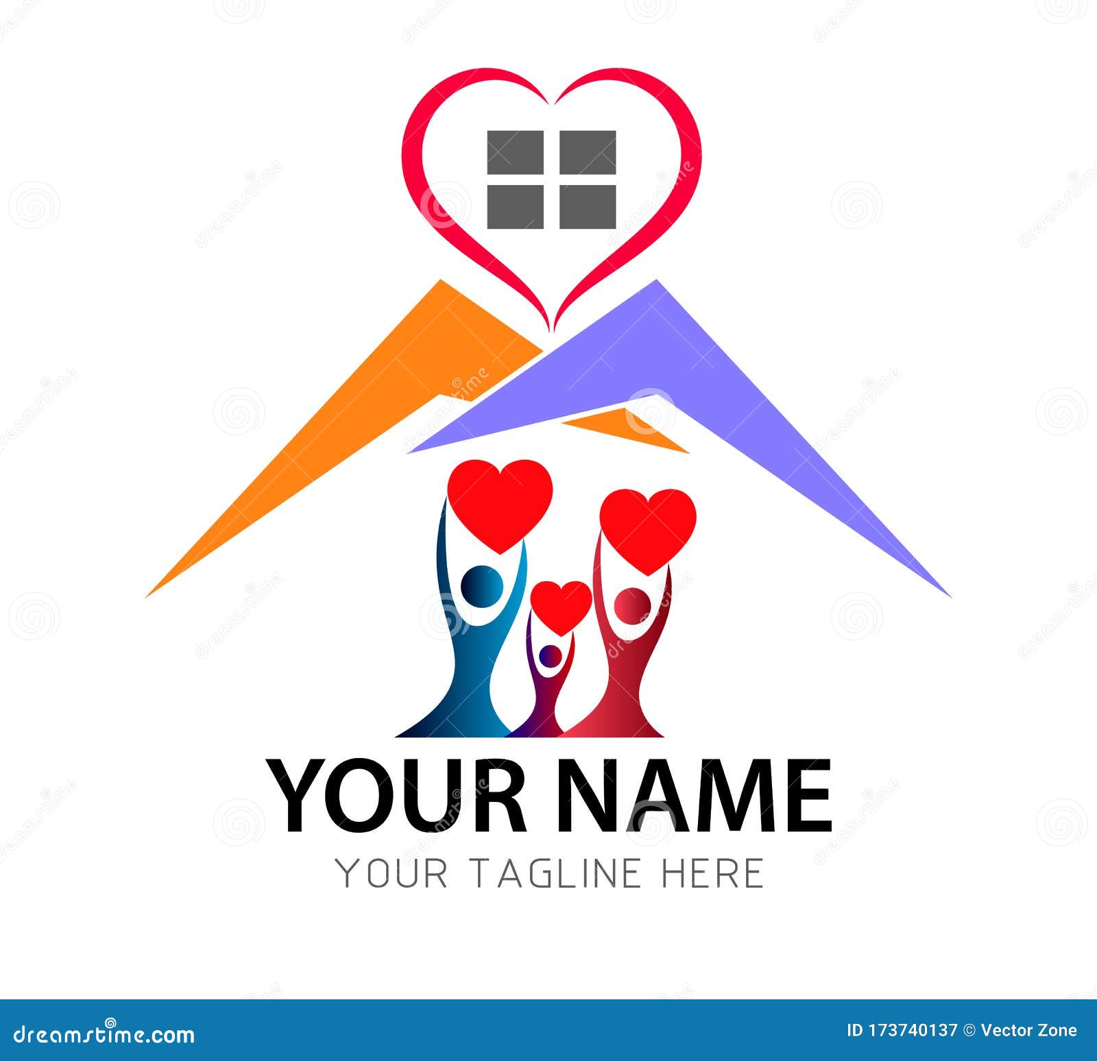 House Real Estate Logo People Heart Love Together Home Logo Template ...