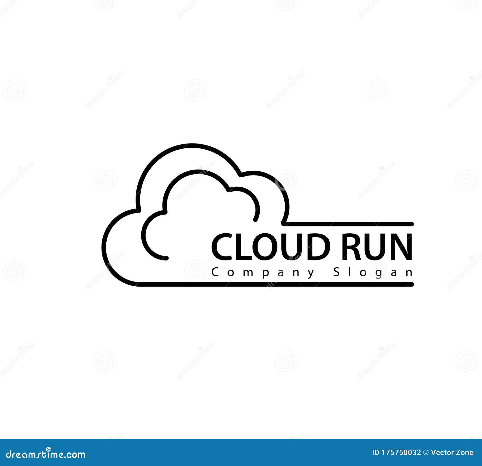 Cloud Run Logo Speed Fast Logo Design Element. Stock Vector ...