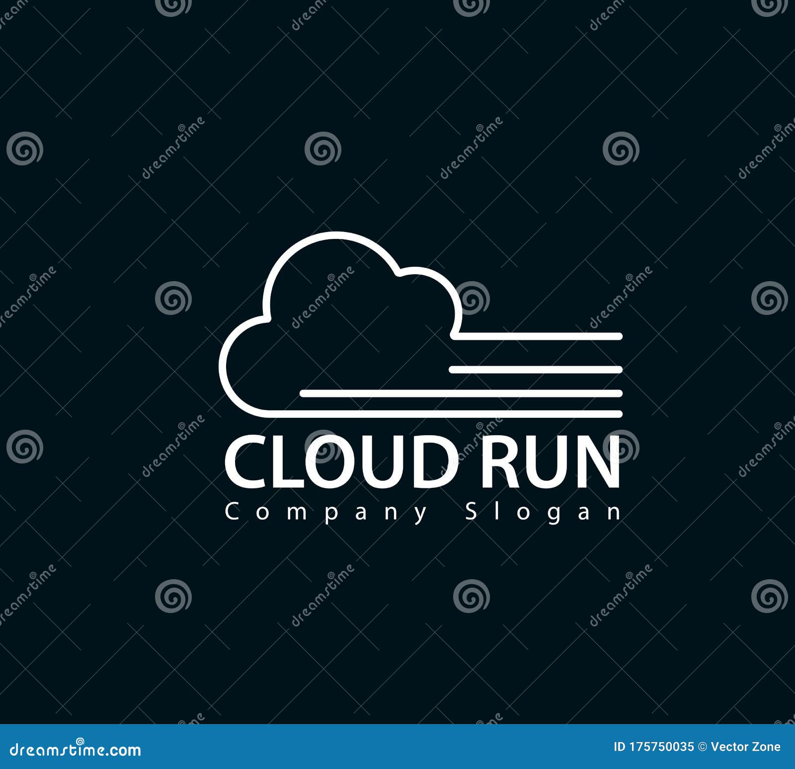 Cloud Run Logo Speed Fast Logo Design Element. Stock Vector ...