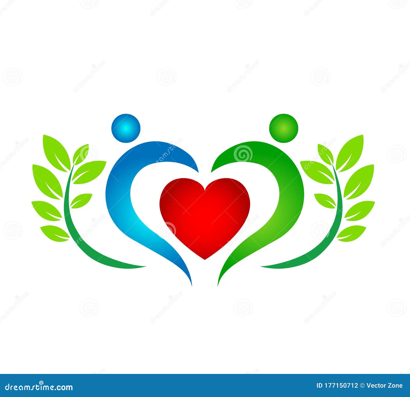 Happy Couple Family Union Logo Red Heart Icon Parent Kids Love ...