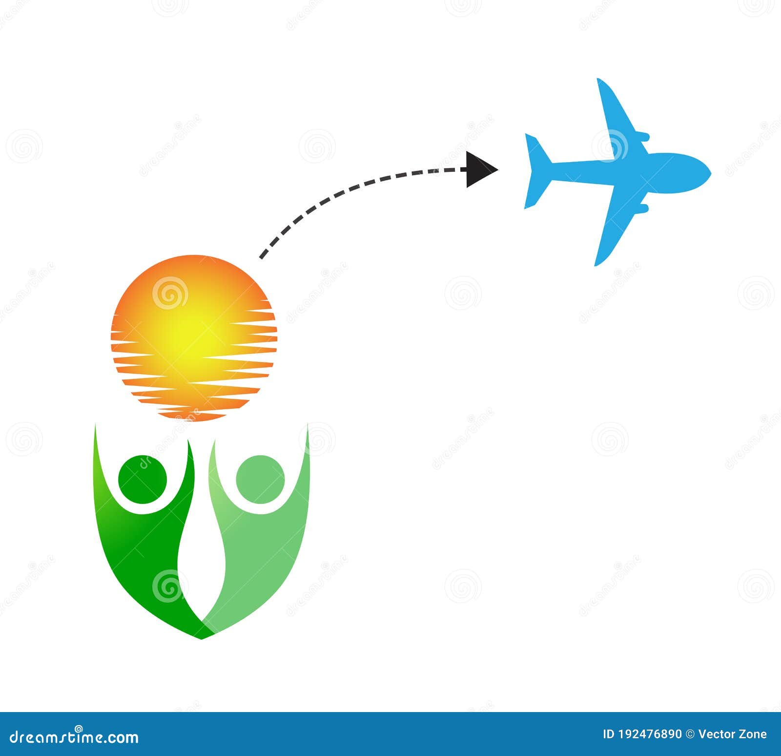 Plane Leaving From People Logo Design. Creative Vector Icon With Plane ...