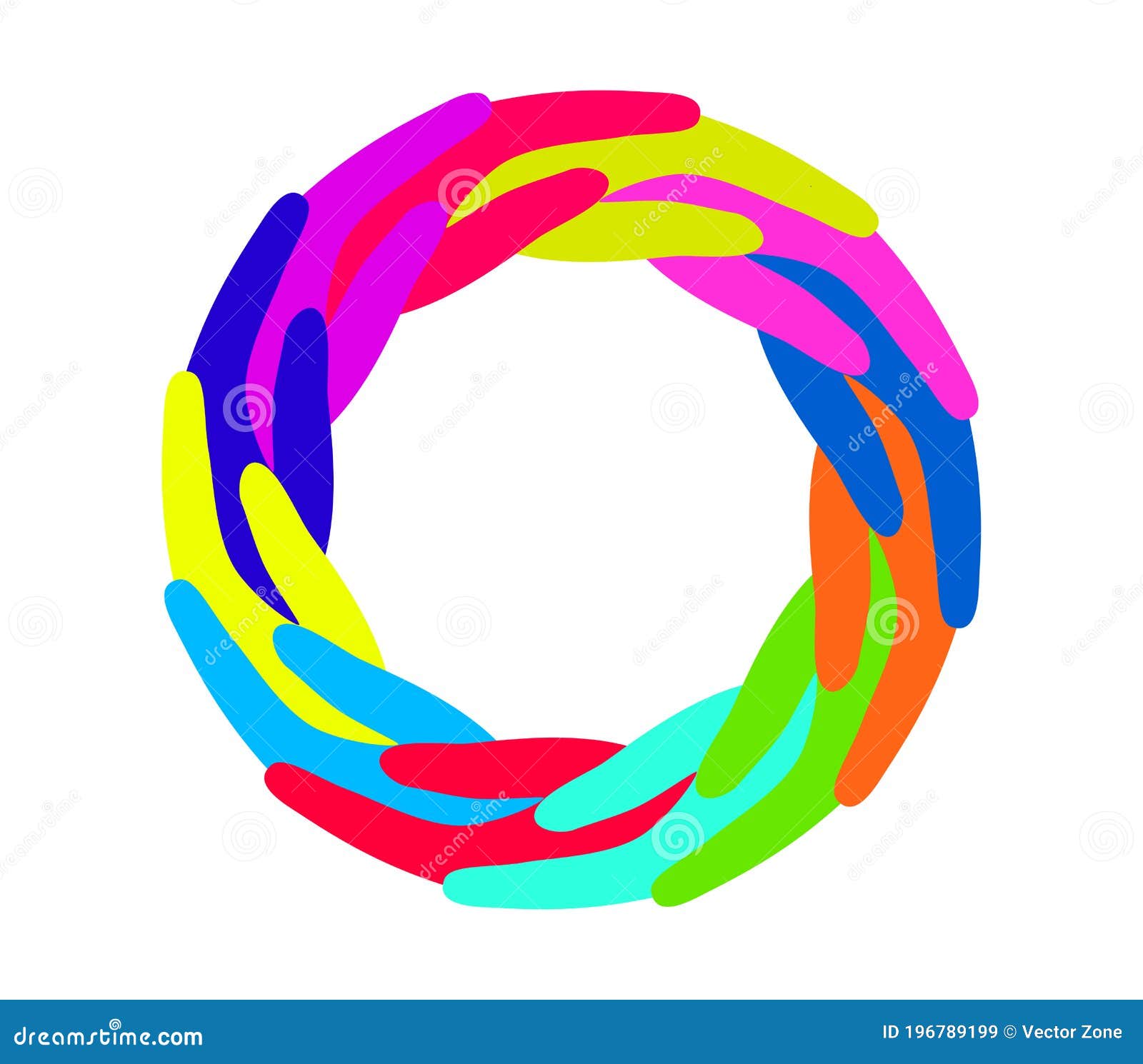 People Hands in Circle Logo. Stock Vector - Illustration of happy, logo ...