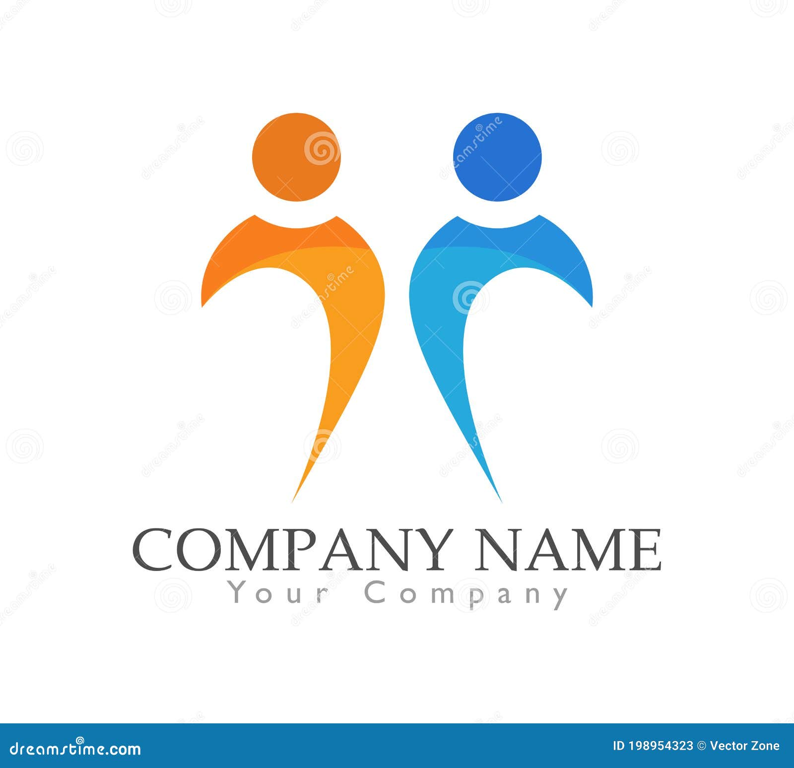 Two People Icon in Hand, Abstract, Partner and Couple Logo. Stock ...