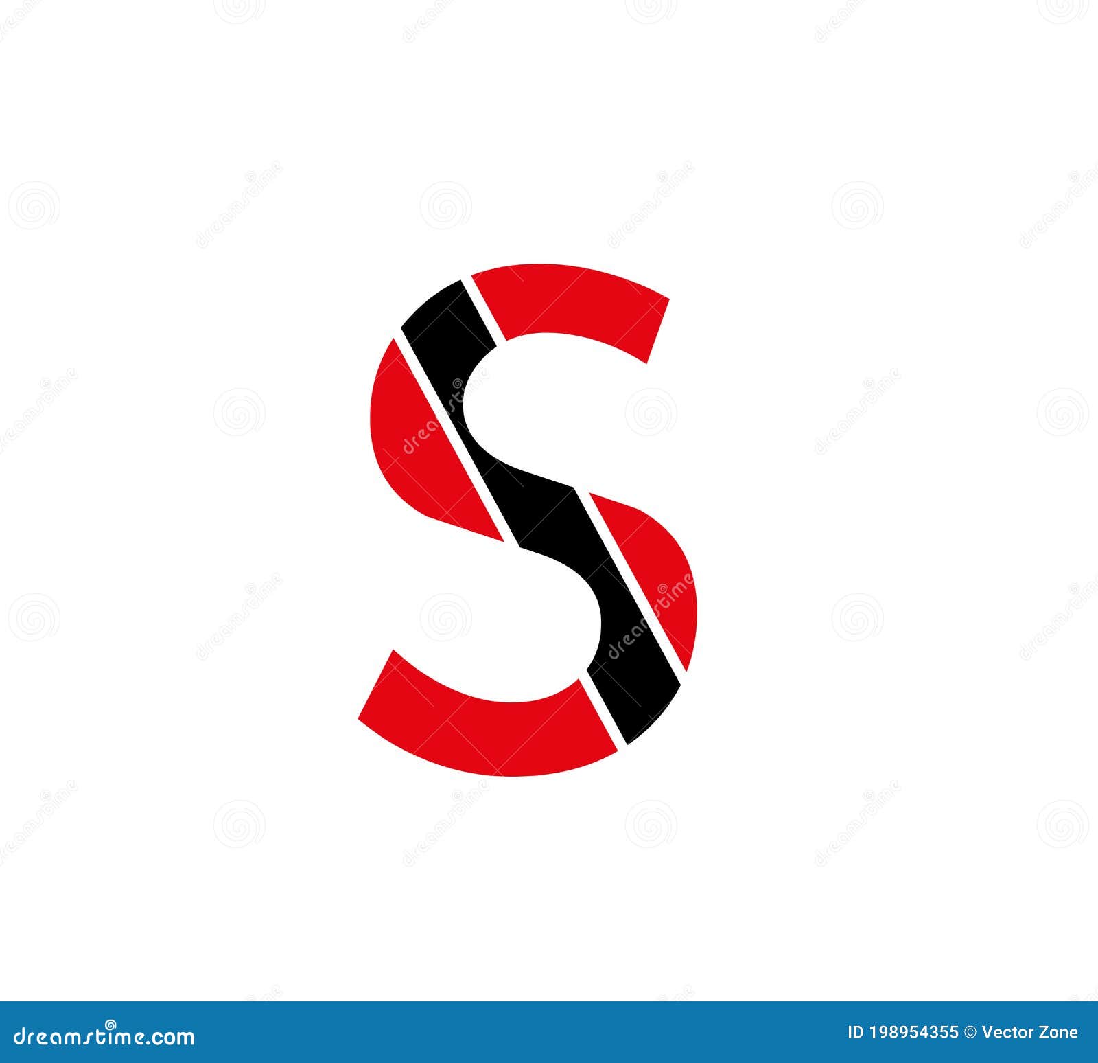 S Letter Mockup Logo Two Color Letter Graphic Design. Stock Vector ...
