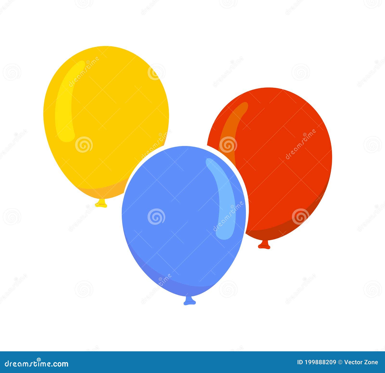 Cartoon Baloon Vector Illustration. Cartoon In Different Color ...