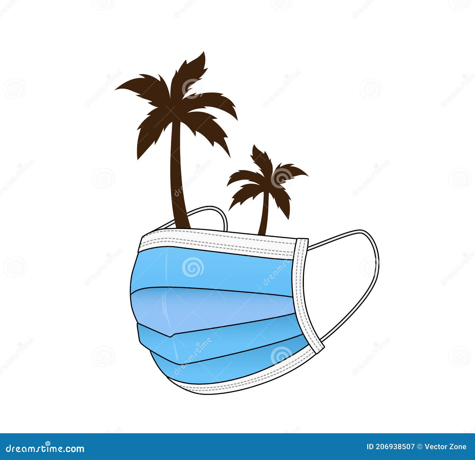 Protective, Medical Face Mask Icon, Surgical Face Mask with Beach ...