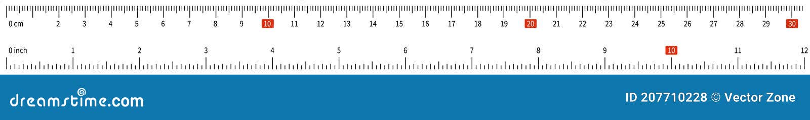 Ruler Inch Measurement Numbers Vector Scale | CartoonDealer.com #123974567