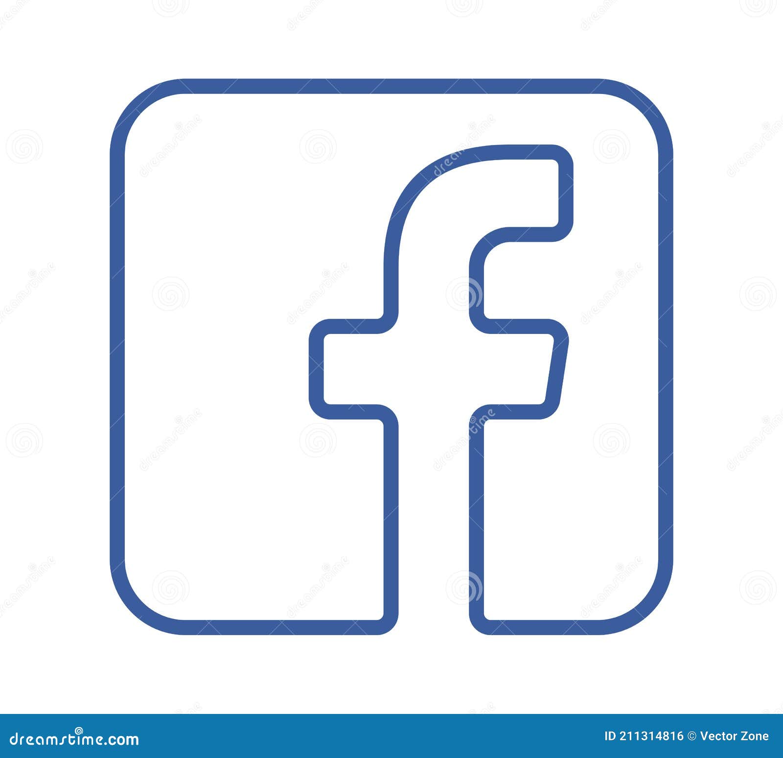 Line Art Facebook Social Media Icon Vector Editorial Photo ...
