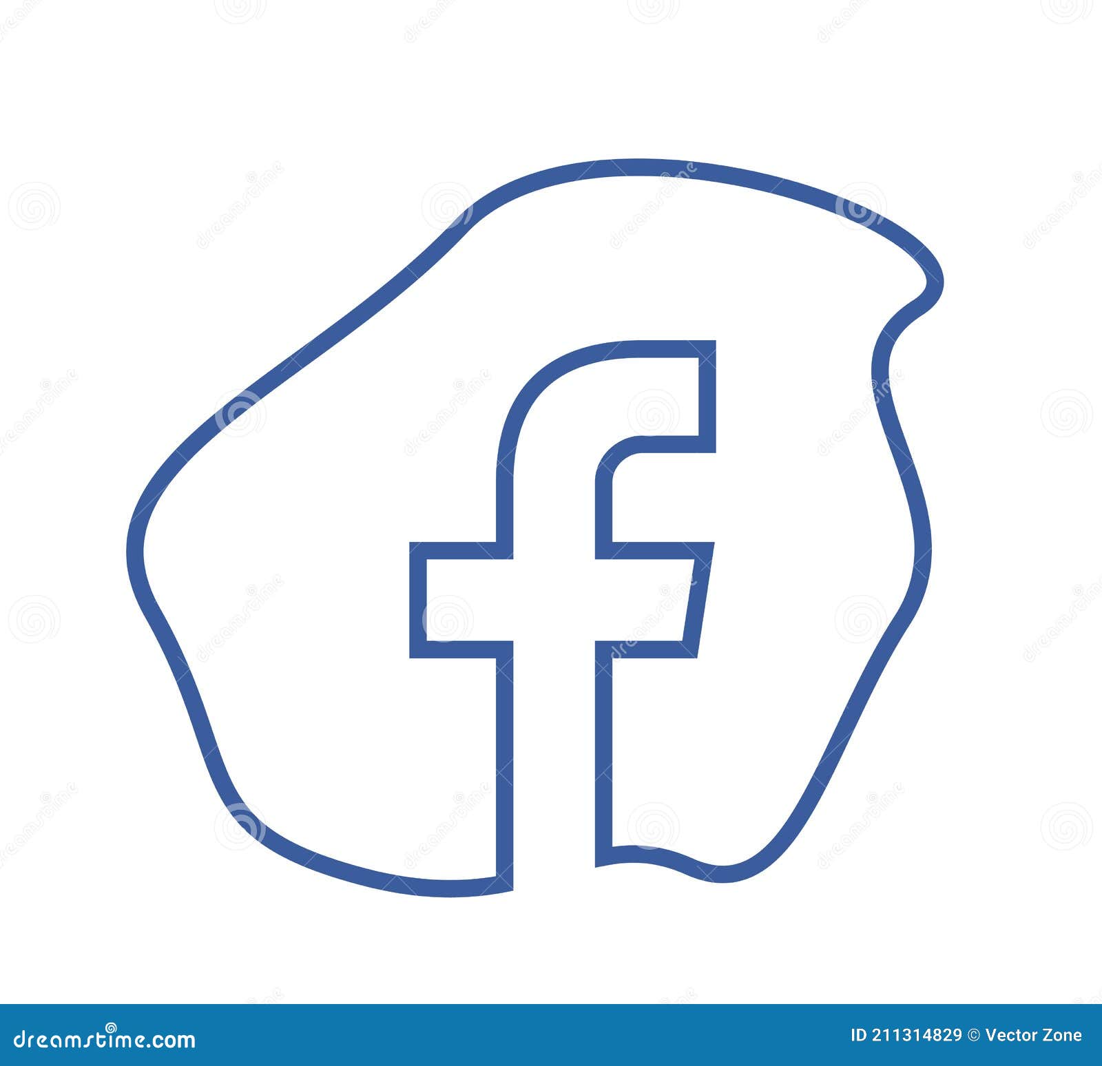 Line Art Facebook Social Media Icon Vector Editorial Stock Image ...