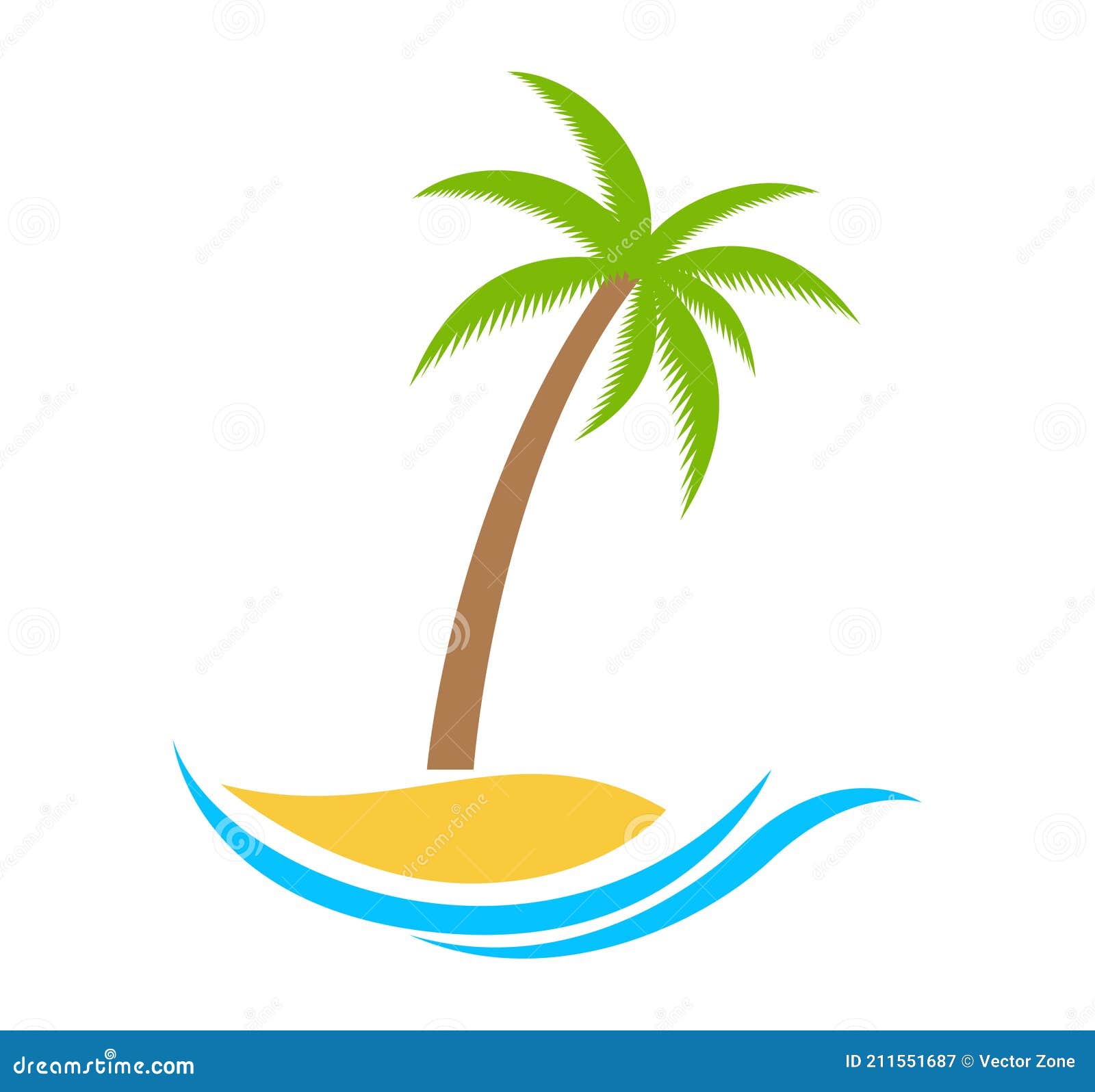 Coconut Tree Vector Illustration Eco and Organic Herbal Icon Stock ...