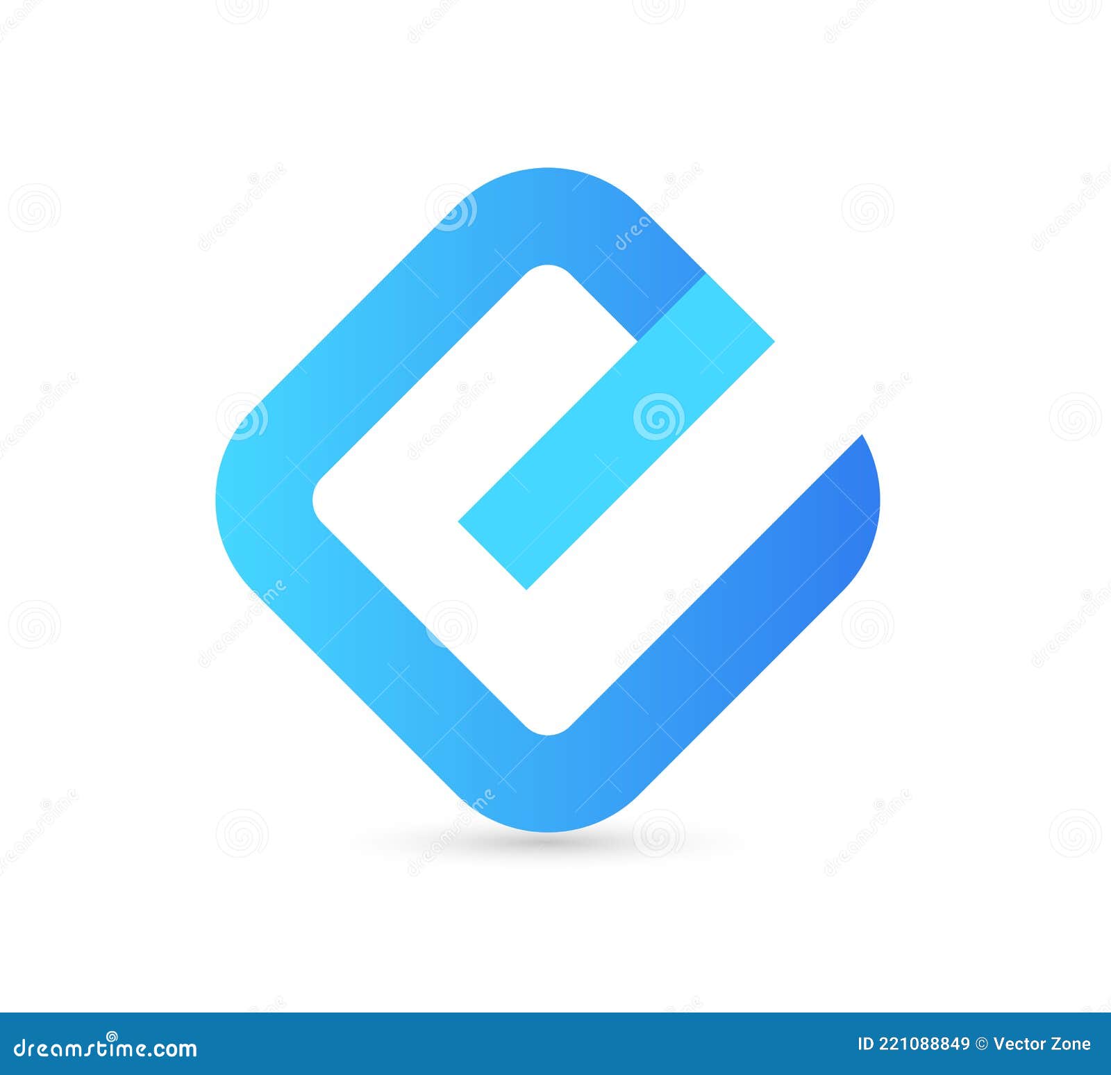 Blue Square line logo stock vector. Illustration of logo - 221088849