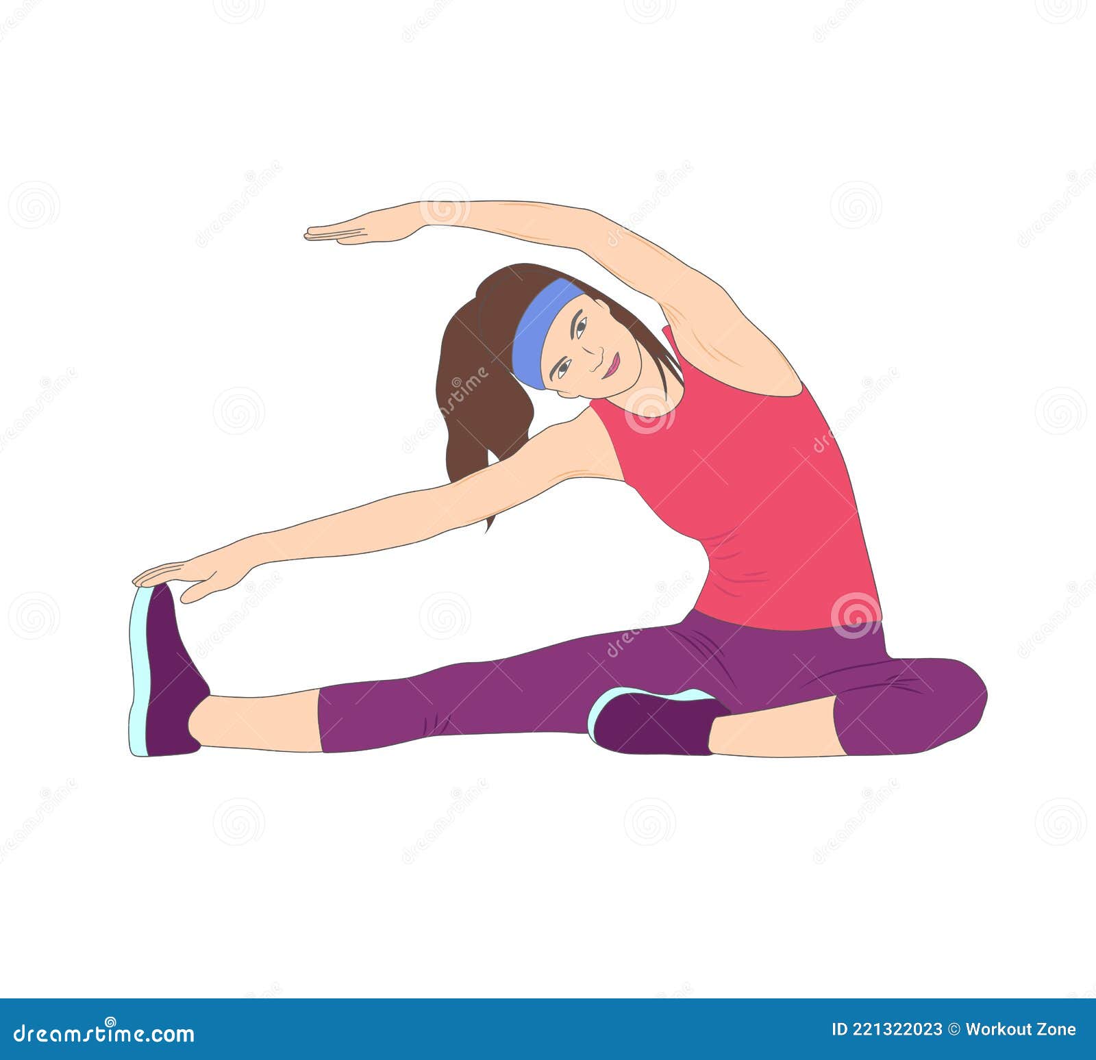Happy Woman Doing Exercise, Workout Stock Vector - Illustration of limb ...