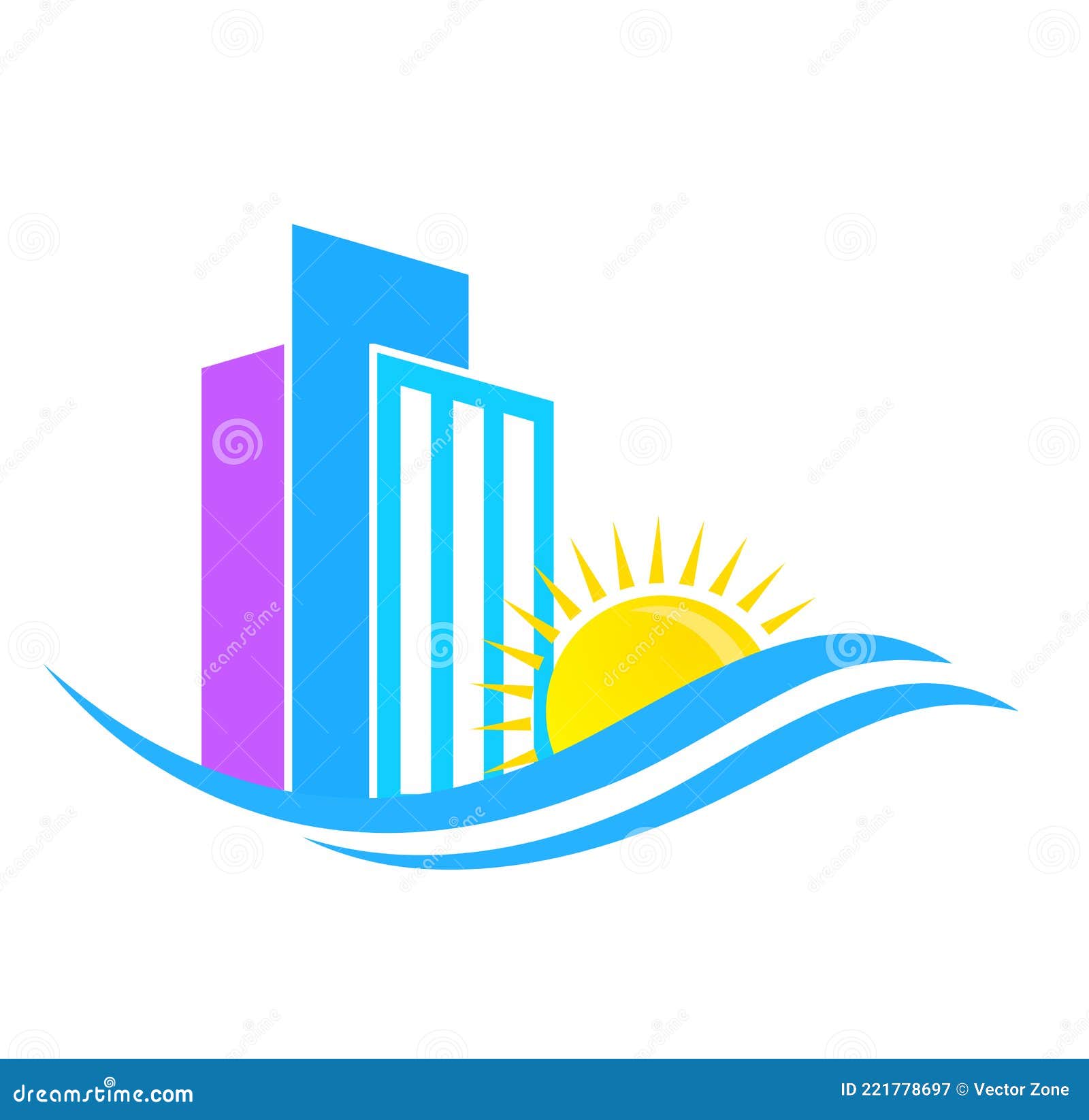 Building Hotel Sundown Evening Company Logo Business Vector Design ...