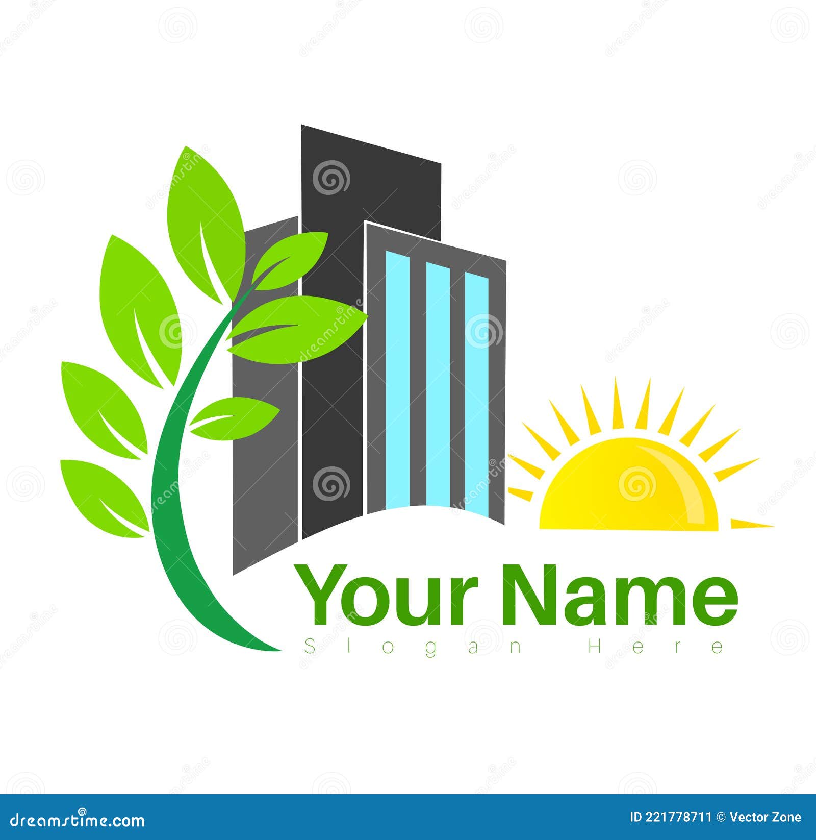 Building Hotel Sundown Evening Company Logo Business Vector Design ...
