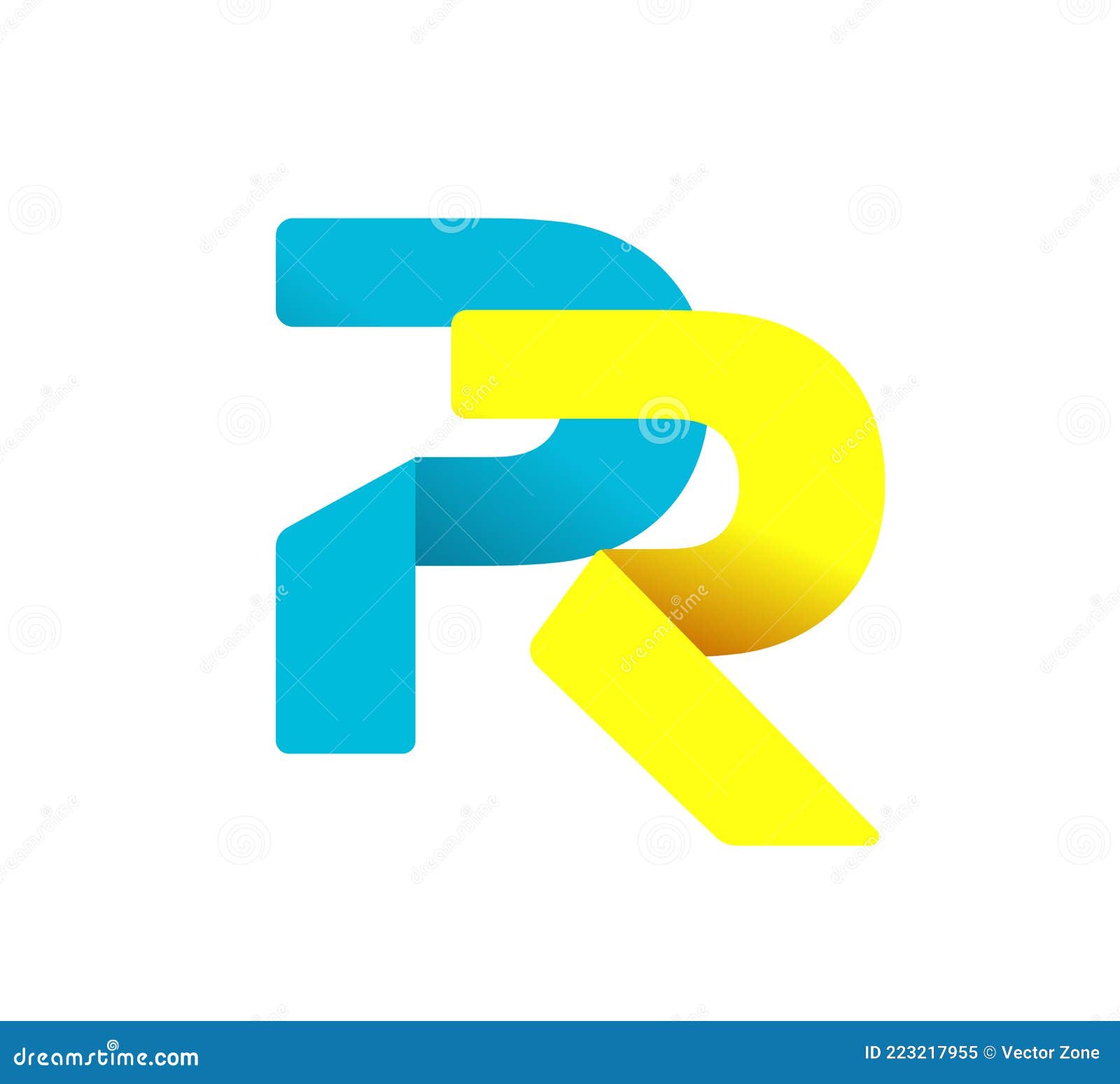 PR Logo. Paper Strip Folded Style, Public Relations Emblem. Blue and ...