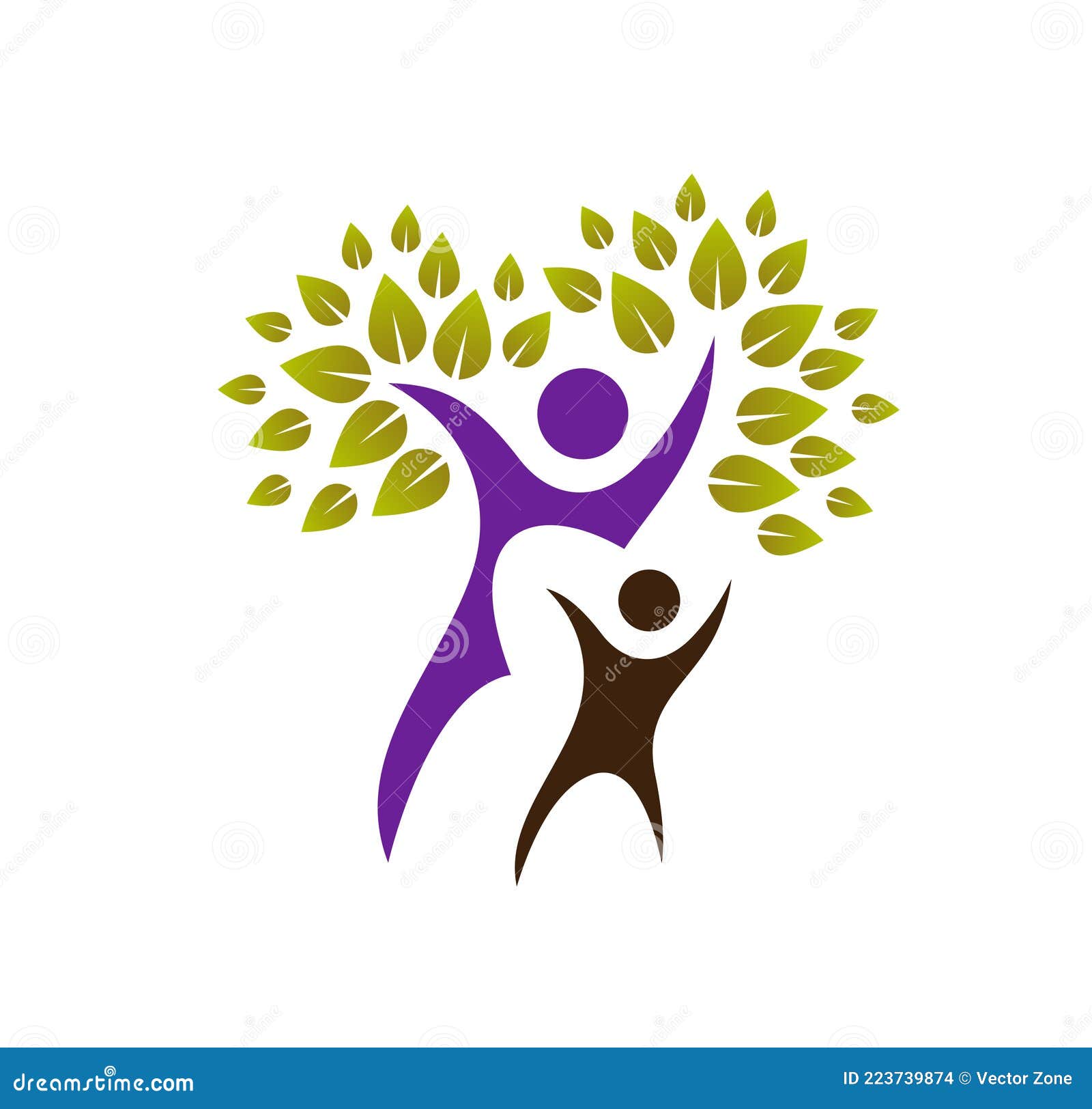 Human Tree Vector Logo stock vector. Illustration of green - 223739874