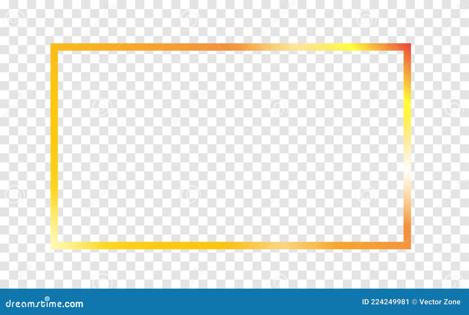 Gold Frame on Transparent Background. Vector Realistic Isolated Golden ...