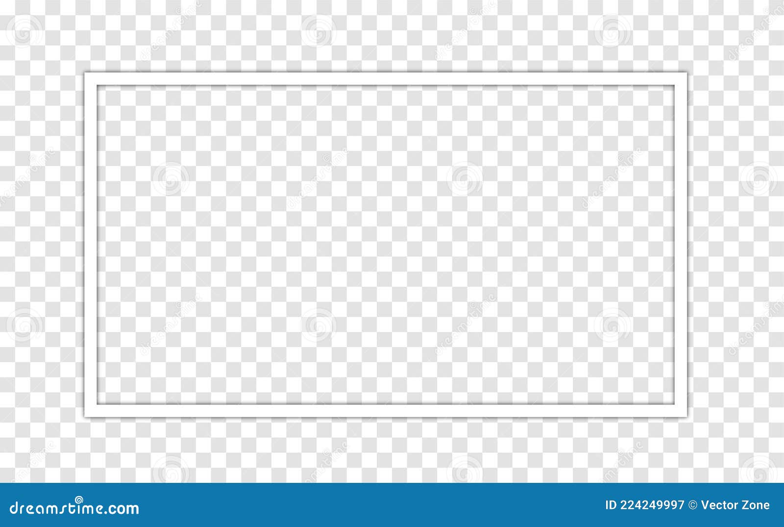 White Frame on Transparent Background. Vector Realistic Isolated Golden ...