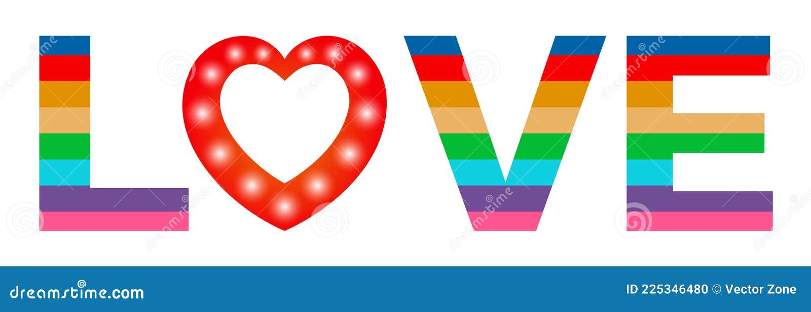 Colorful LOVE word stock vector. Illustration of cloud - 225346480