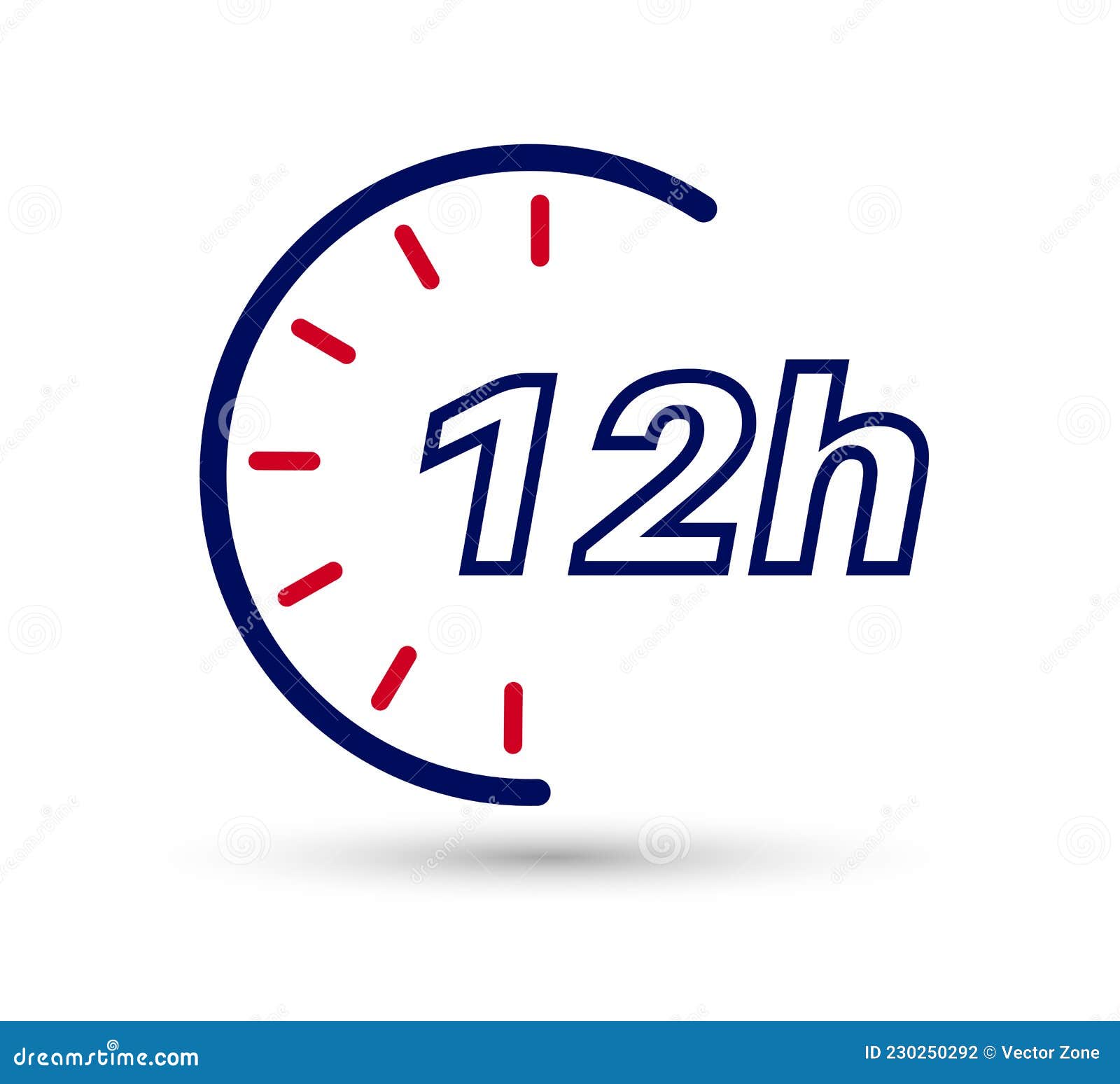 12 Hours Clock New Vector Icons. Delivery Service, Speedy Delivery ...