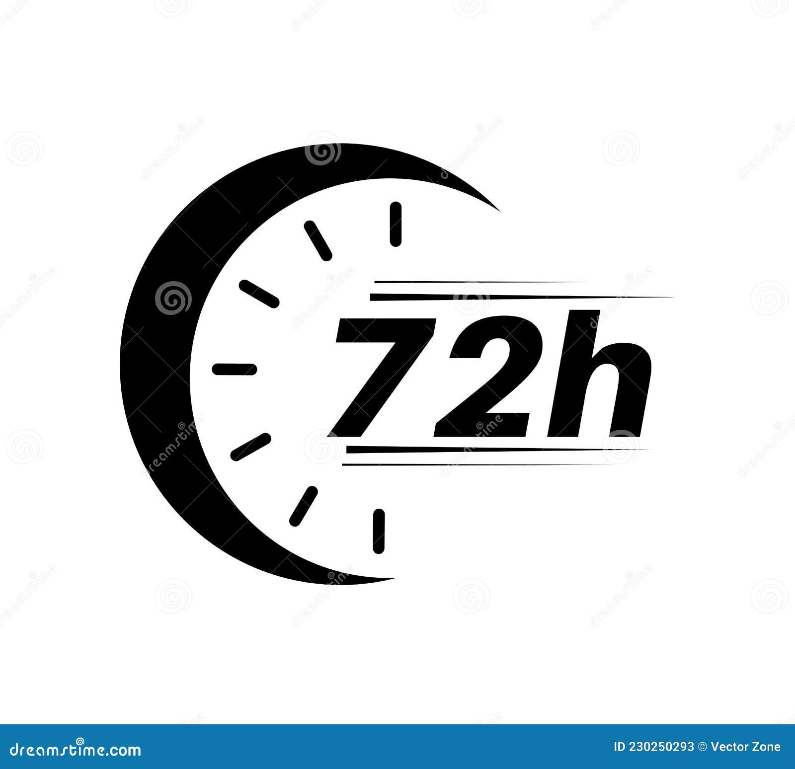 72 Hours Clock New Vector Icons. Delivery Service, Speedy Delivery ...